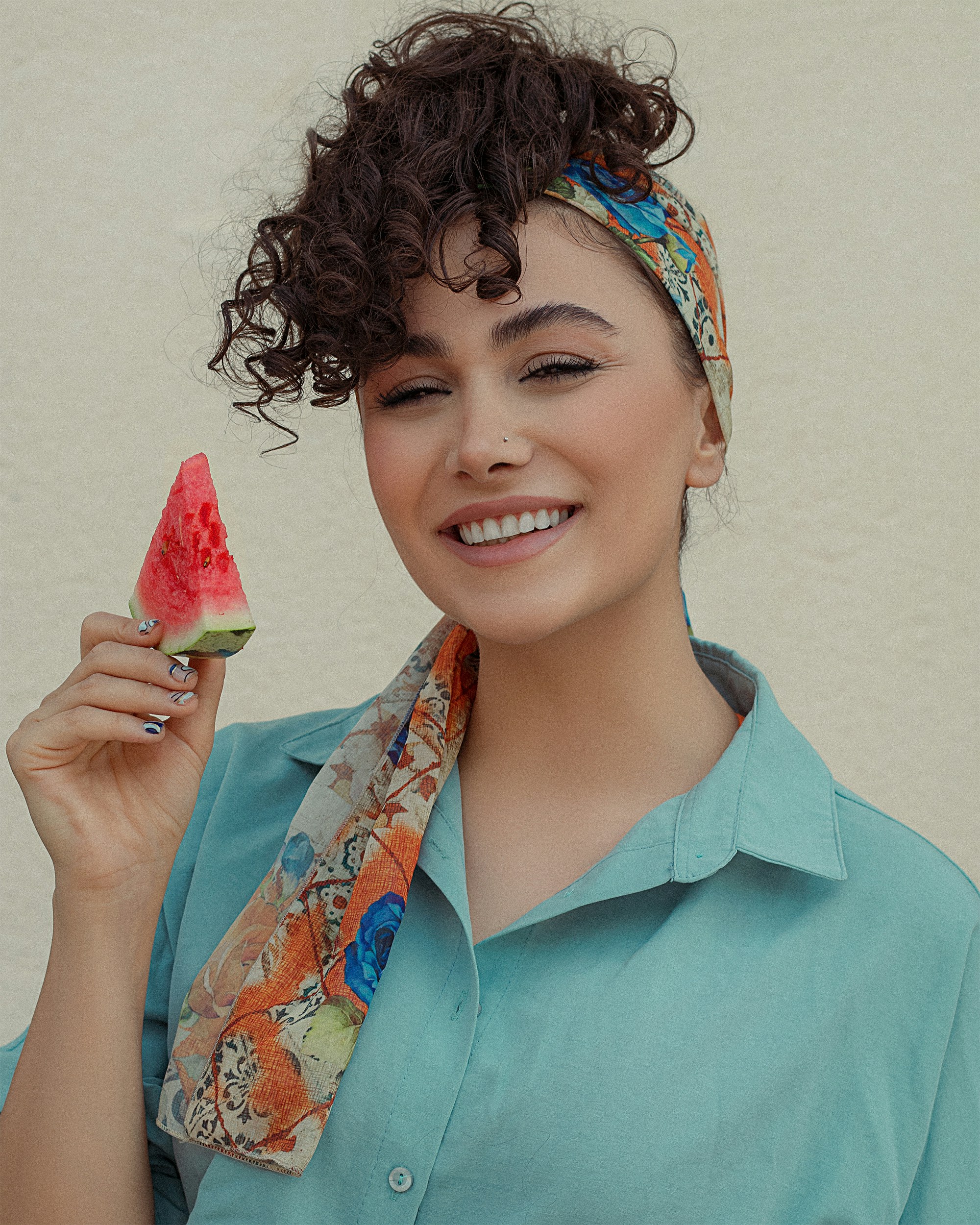 Sunlit Smile with Watermelon Moment