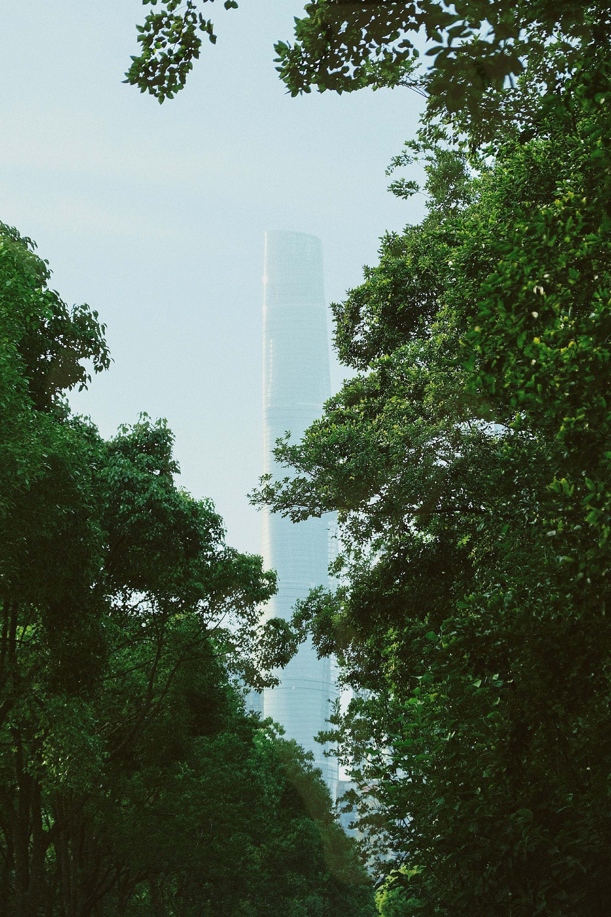 A tall building behind trees photo – Free Shanghai Image on Unsplash