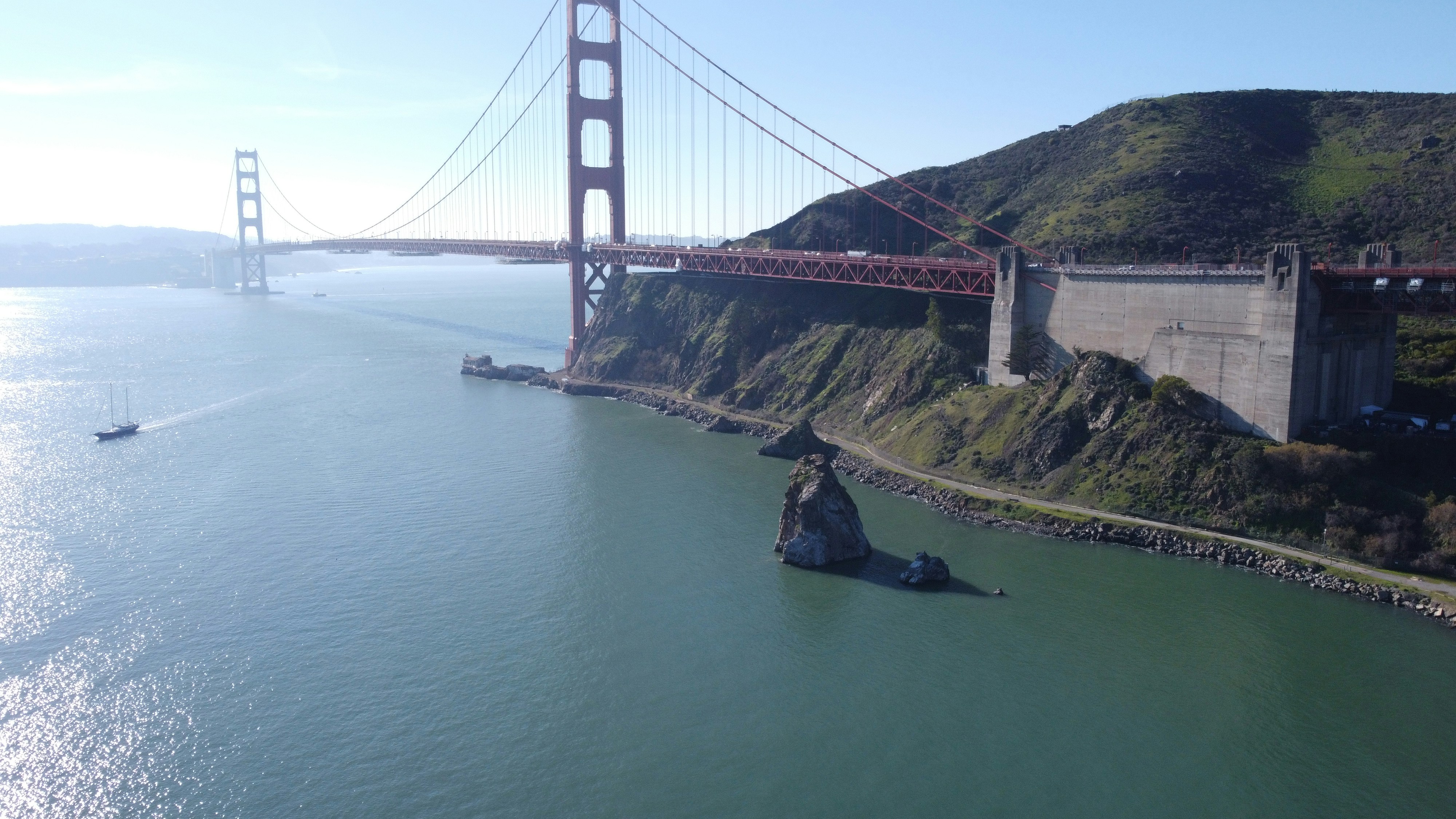 Span Over the Bay: Golden Gate Bridge from a Drone's Eye
