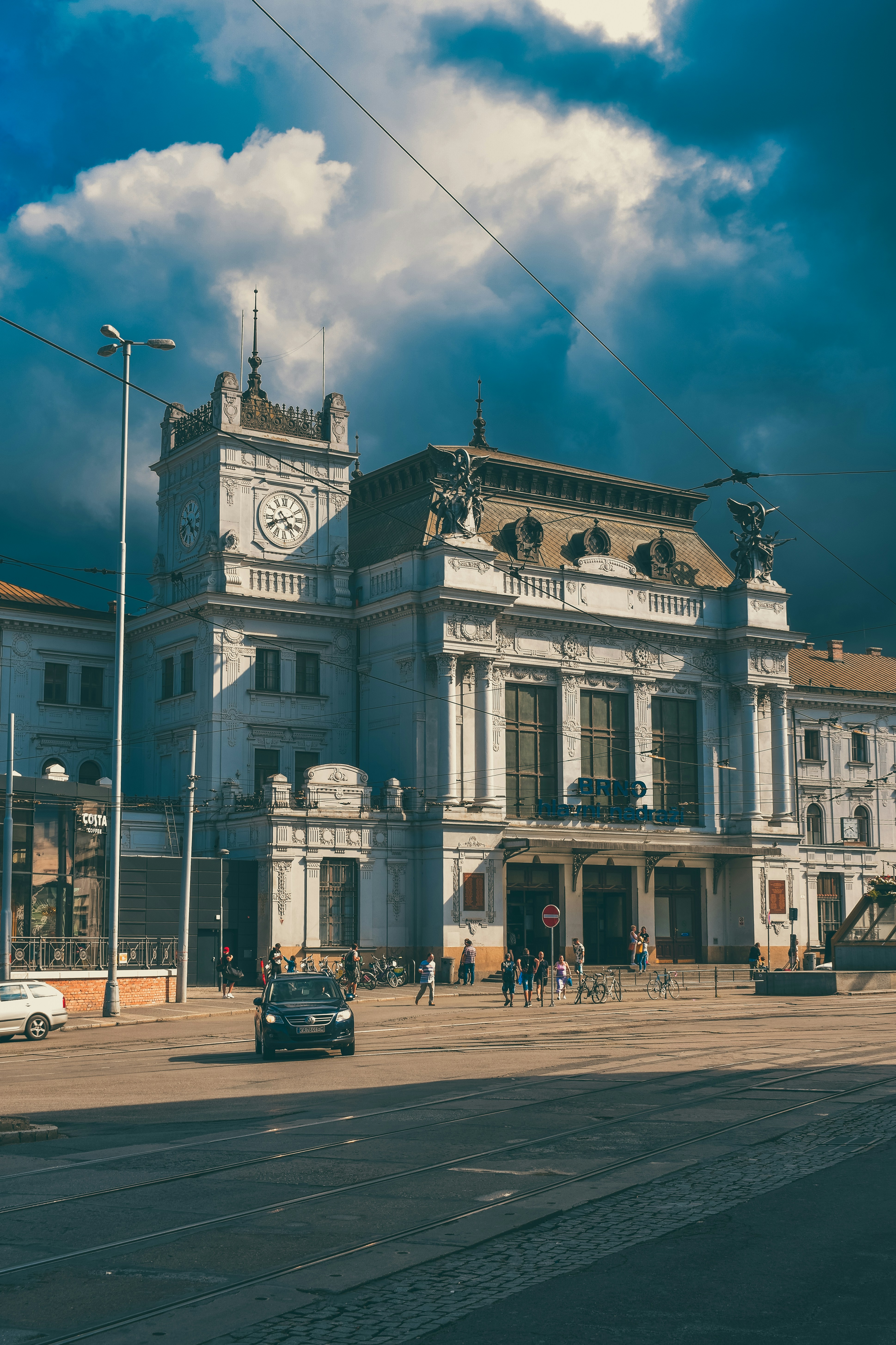 a large building with a clock tower
