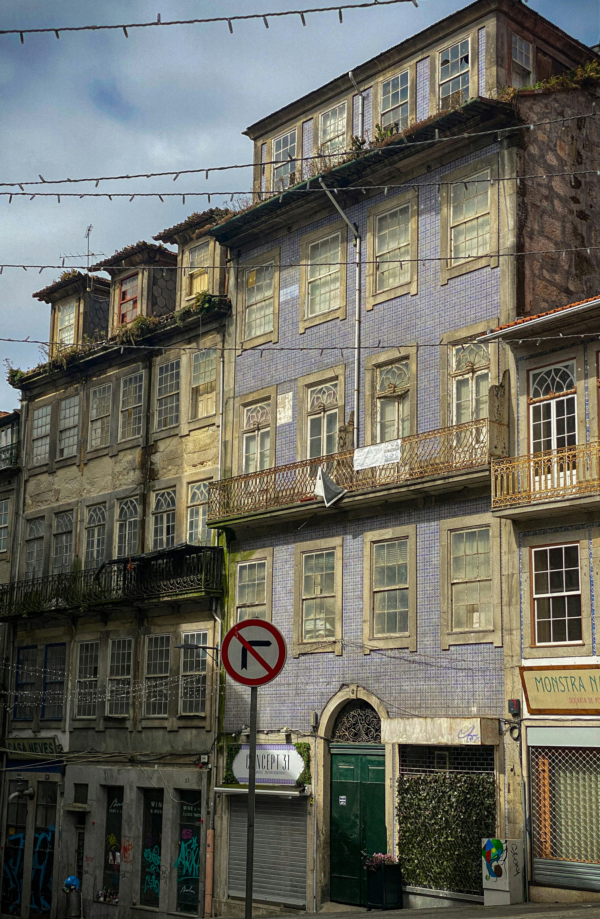 a building with a sign in front
