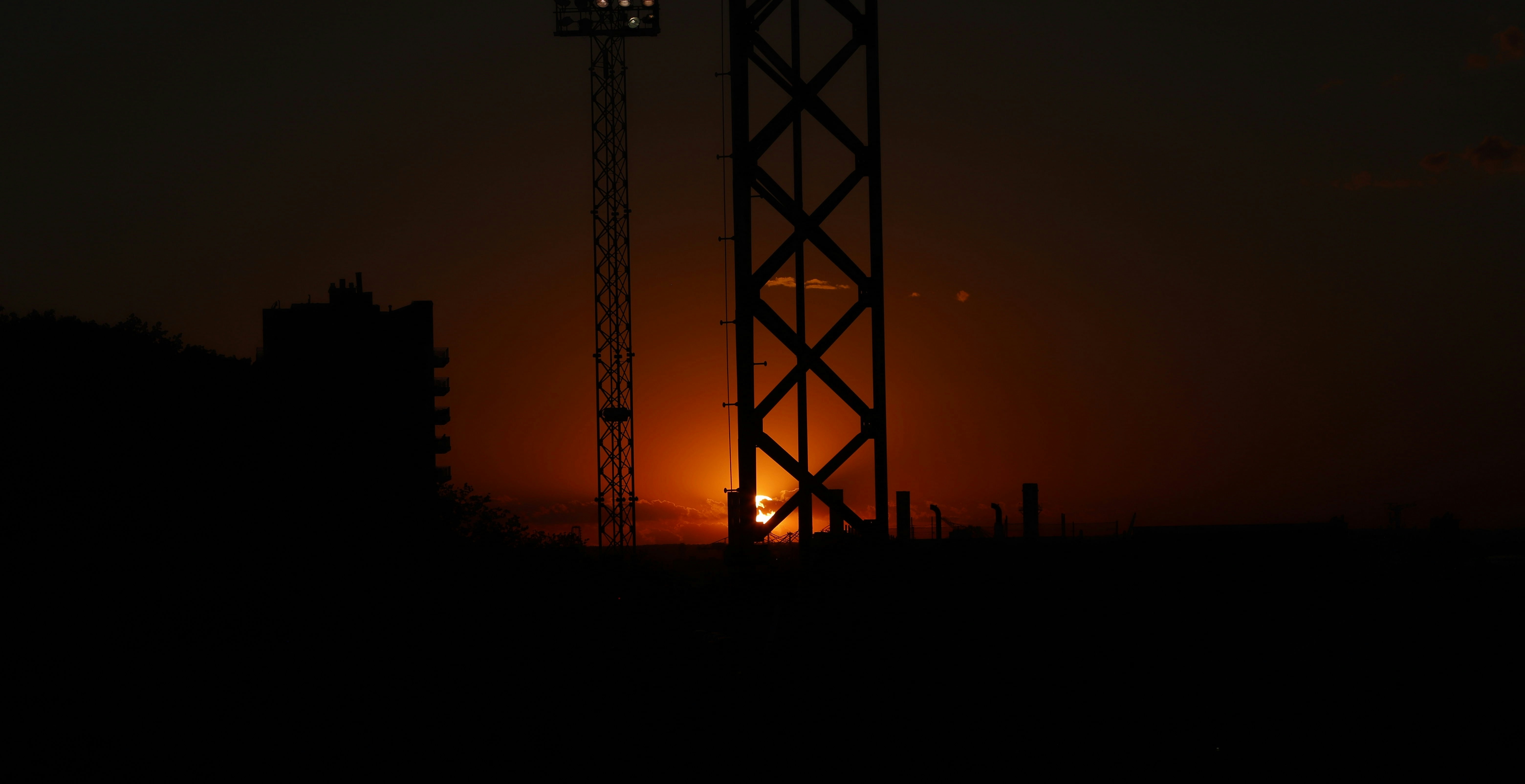 Silhouette at Sunset: A Dawn of Towers