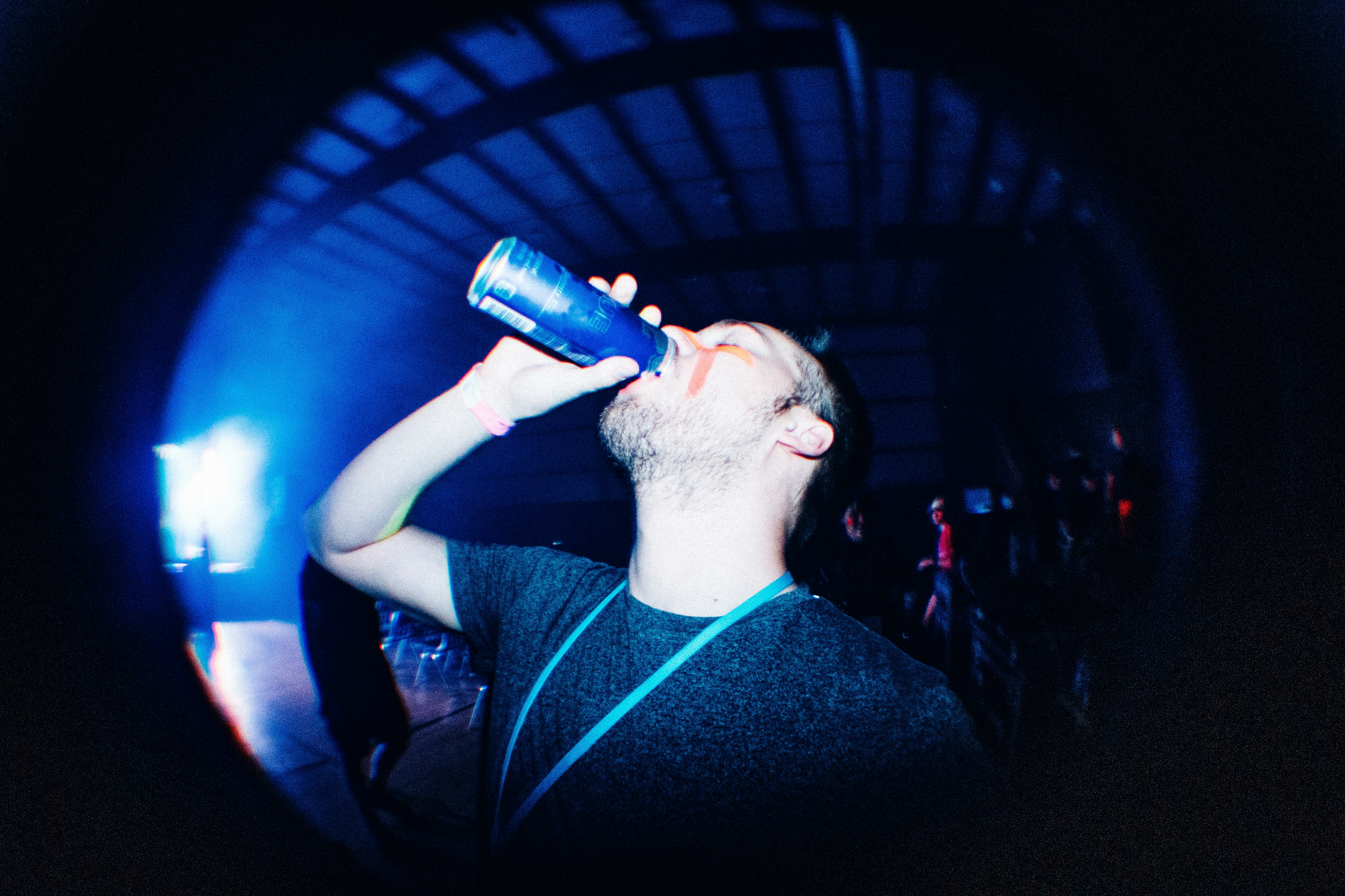 Cobalt Toast in a Ringed Nightclub