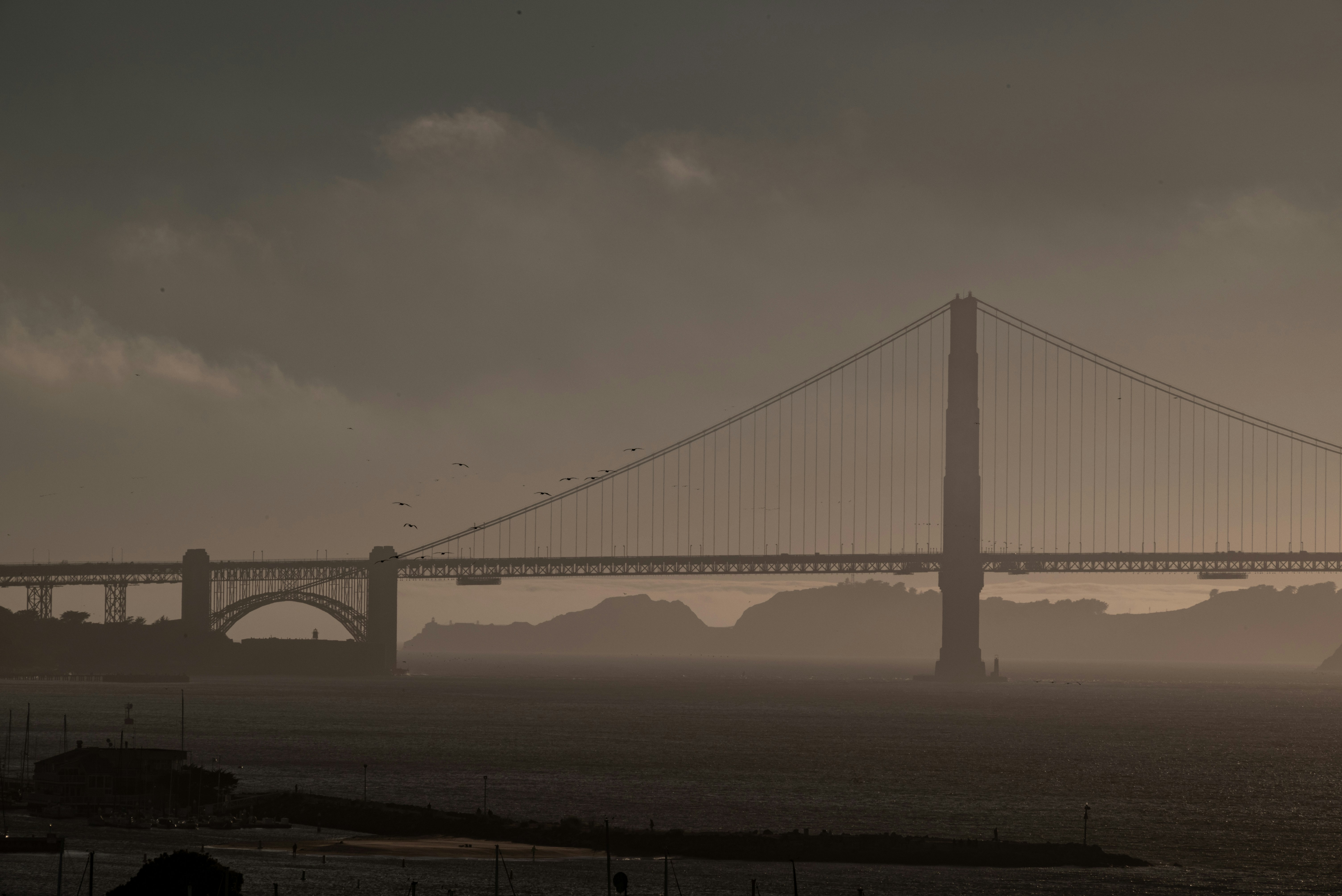 Misty Silhouette of an Iconic Span