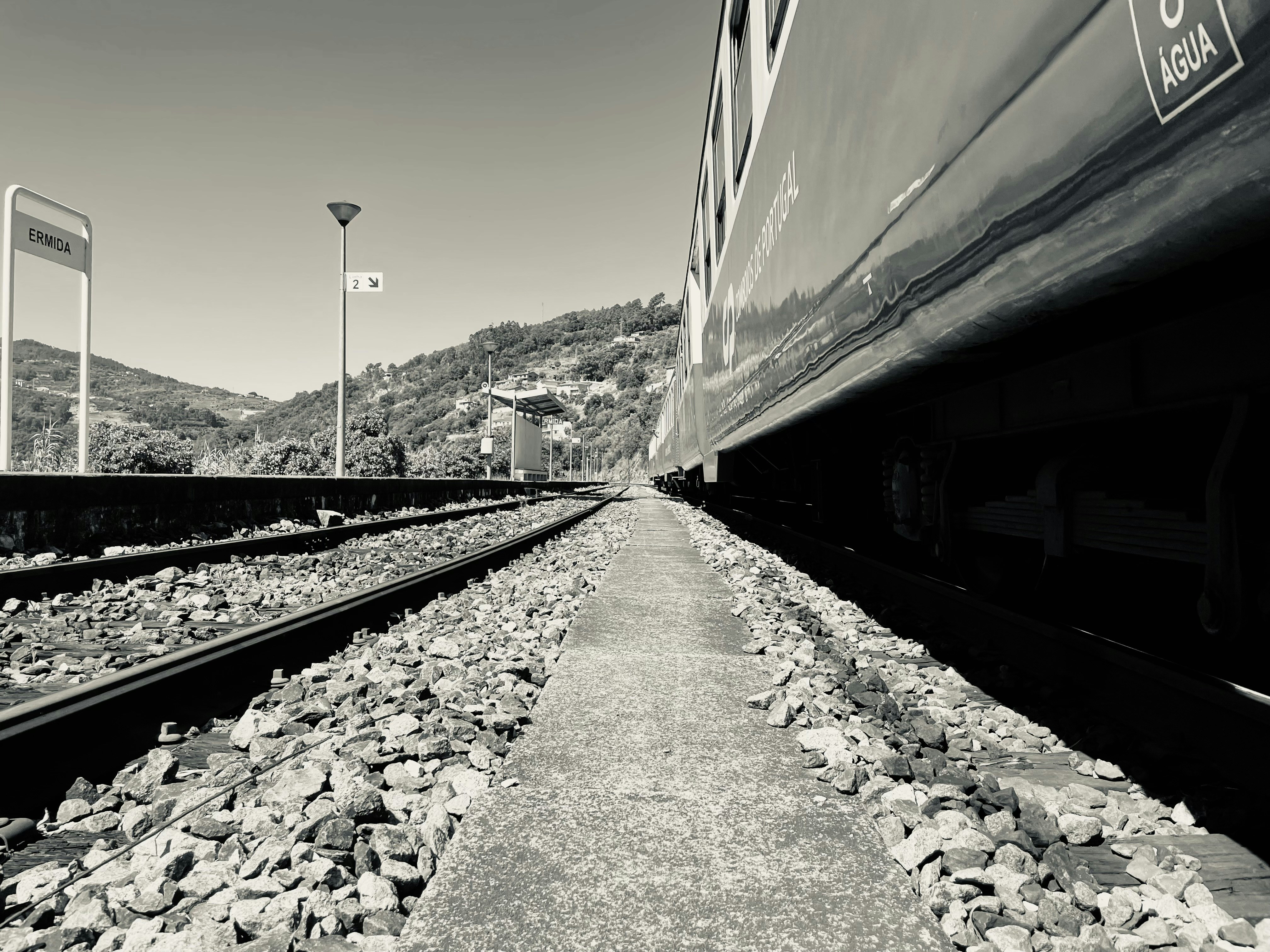 Ground-Level Convergence: Rails Stretching Toward a Distant Horizon