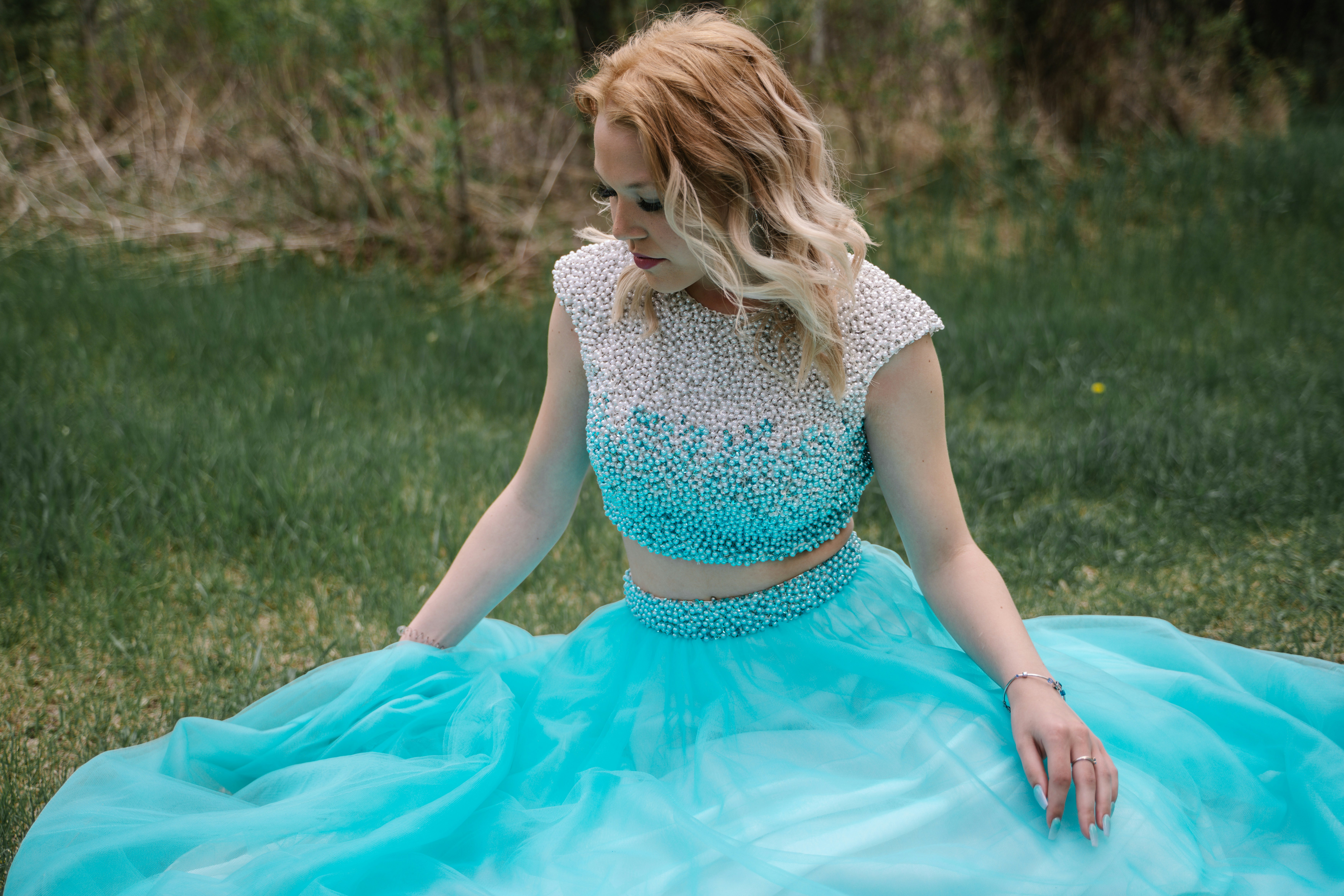 Azure Tulle Reverie in a Quiet Meadow