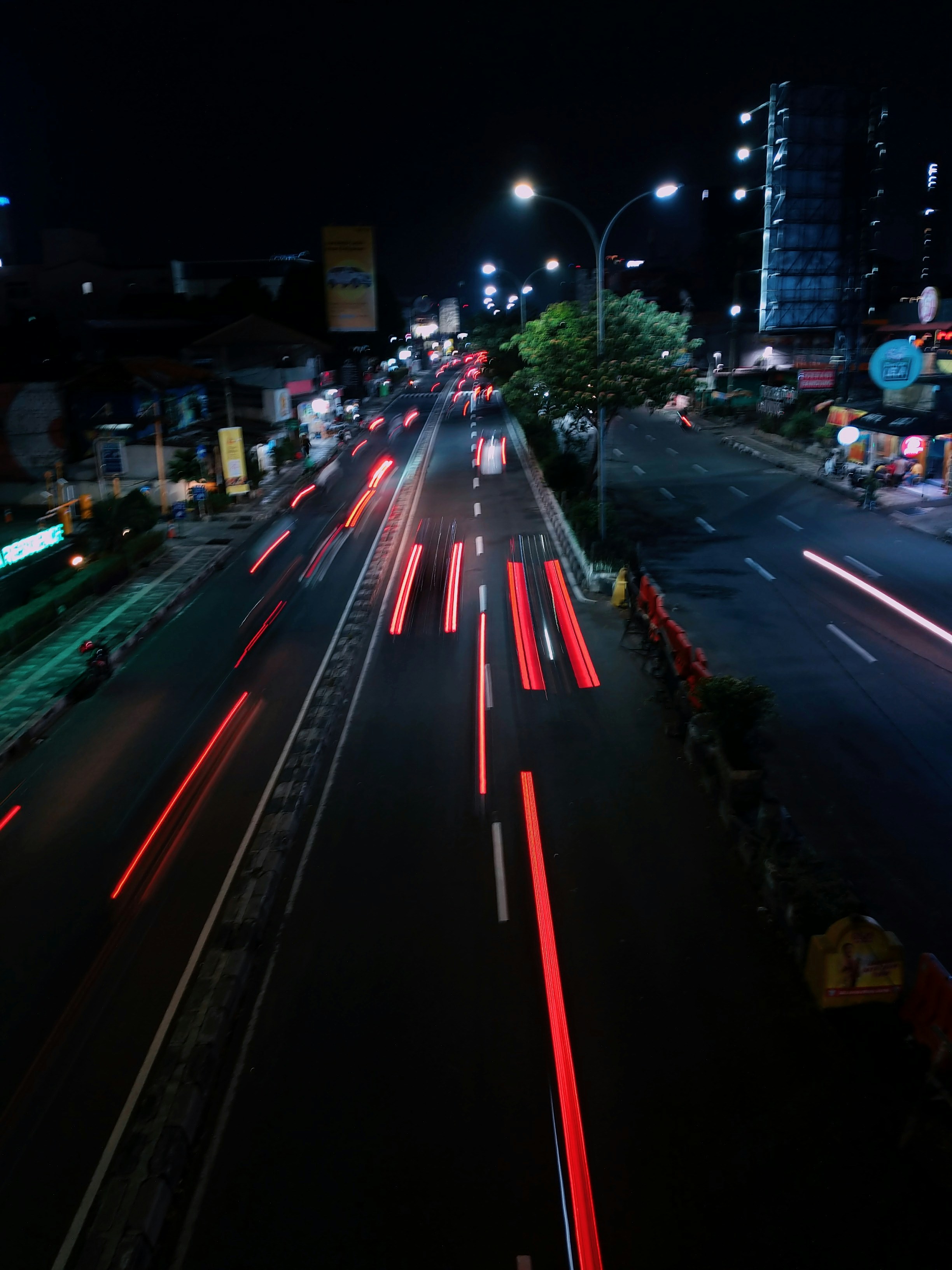 a street with red lights