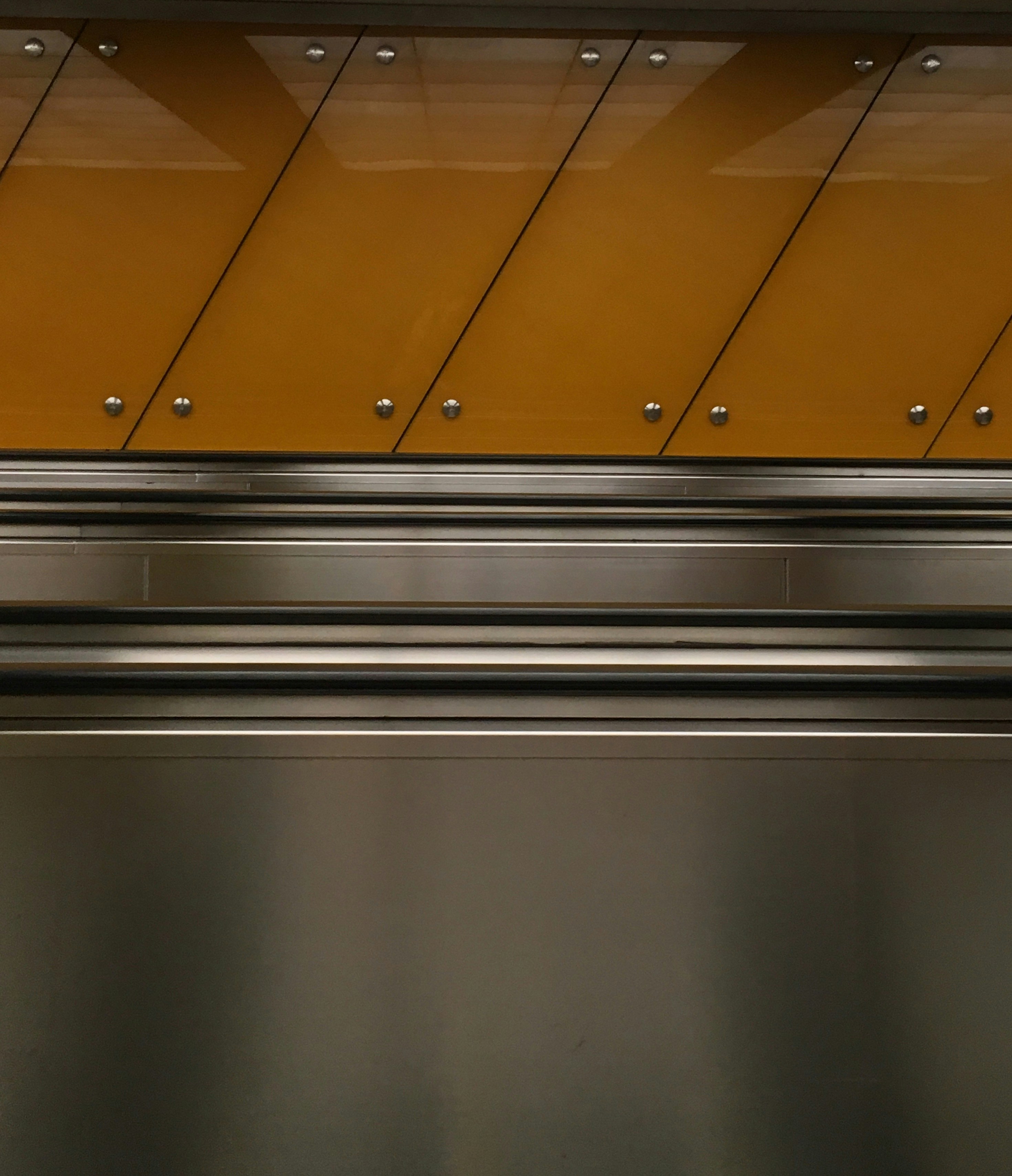 a close-up of a metal wall