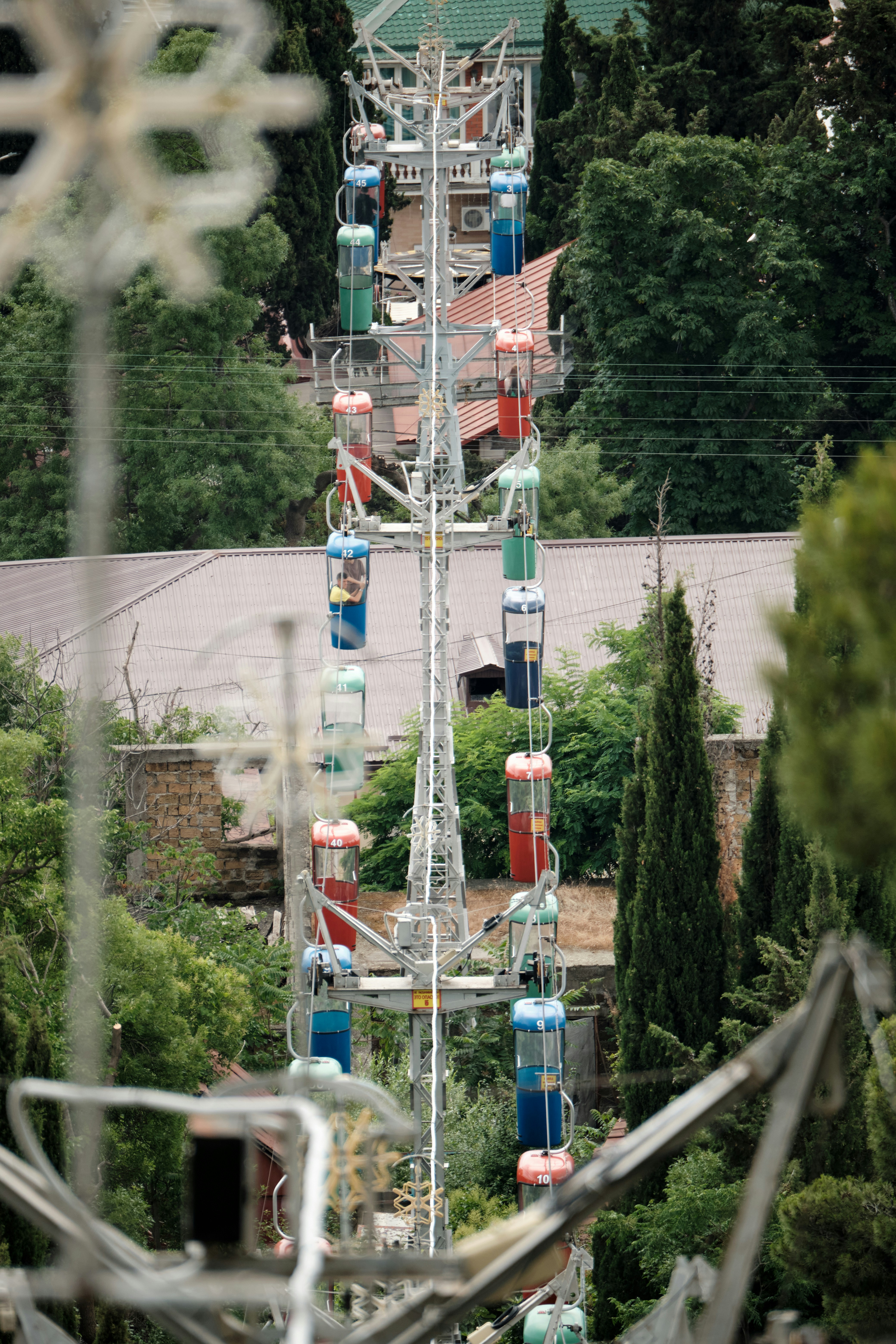 A roller coaster going through a park photo – Free Cable car Image on ...