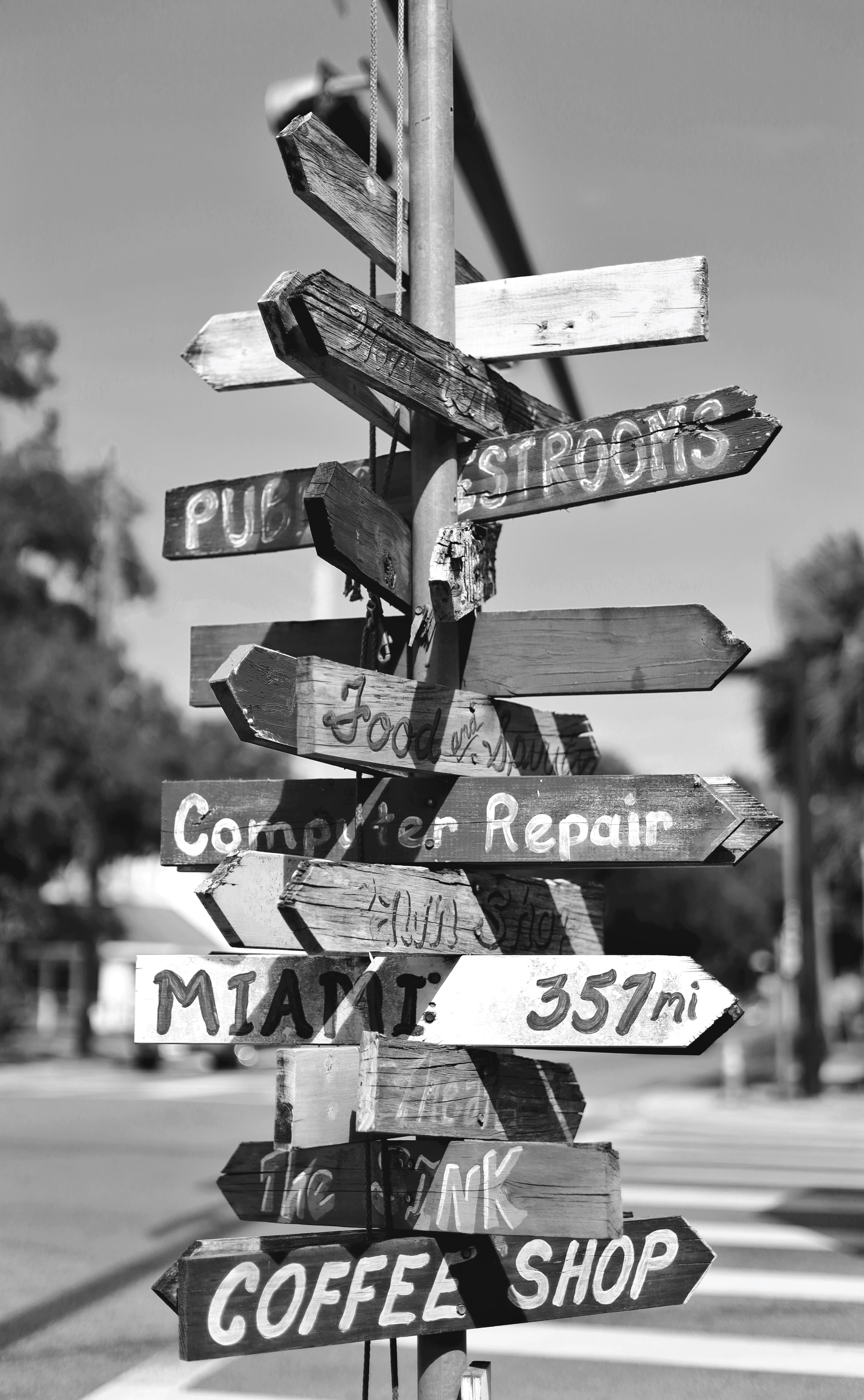 A sign post with many street signs photo – Free High springs Image on ...