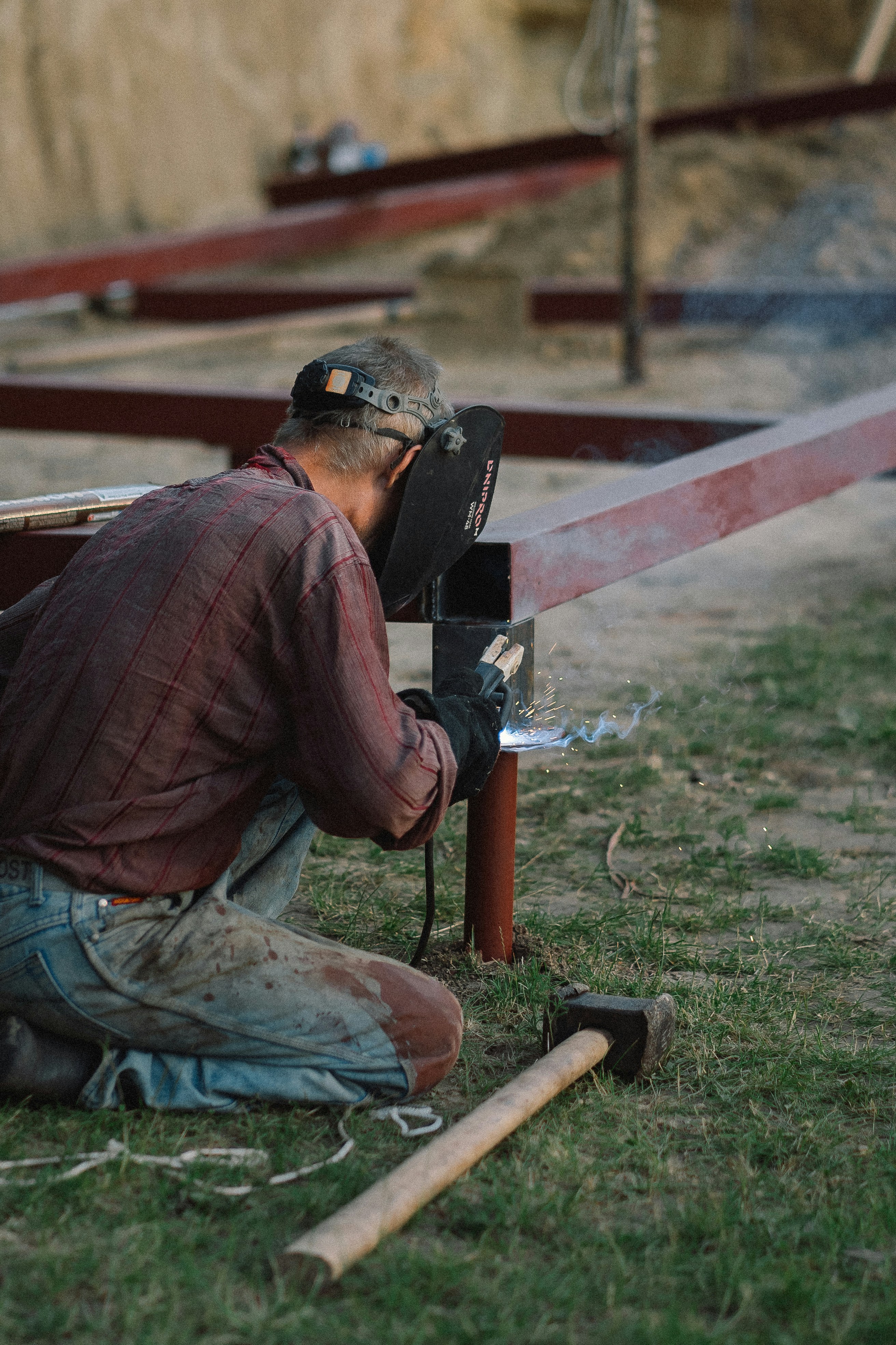 Welding in the Workshop: Sparks and Focus