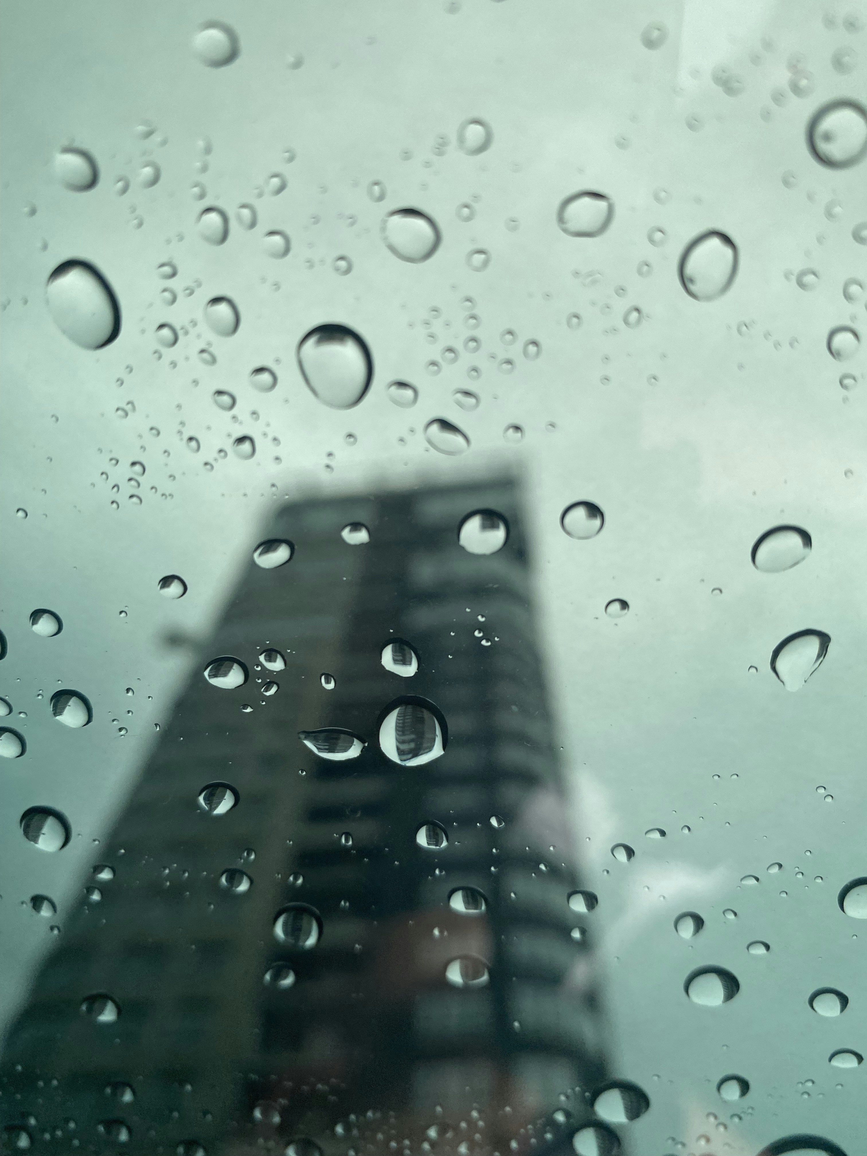 Rainy glass. Urban aesthetics