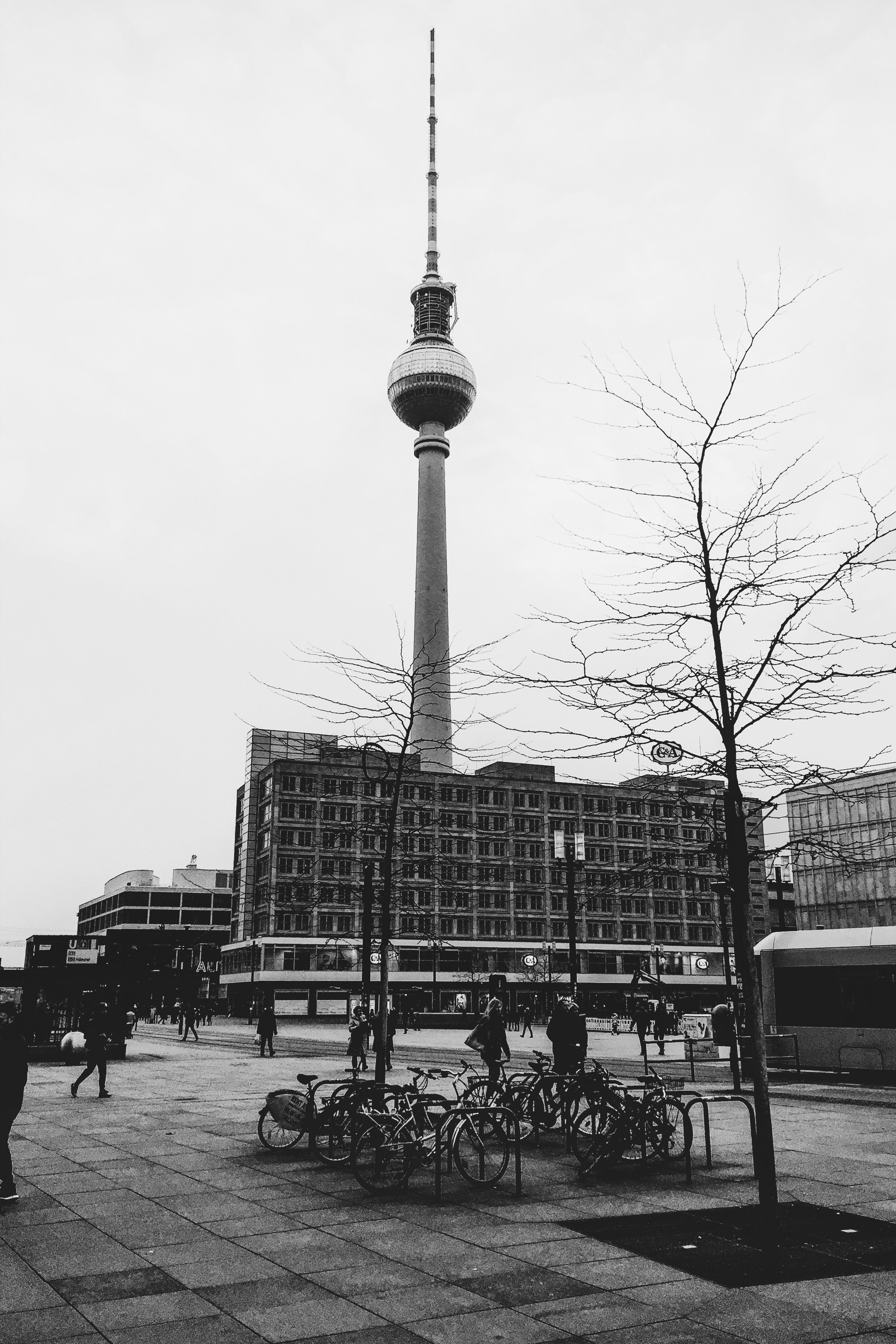 Fernsehturm Framed: Bicycles and a Winter Square in Berlin