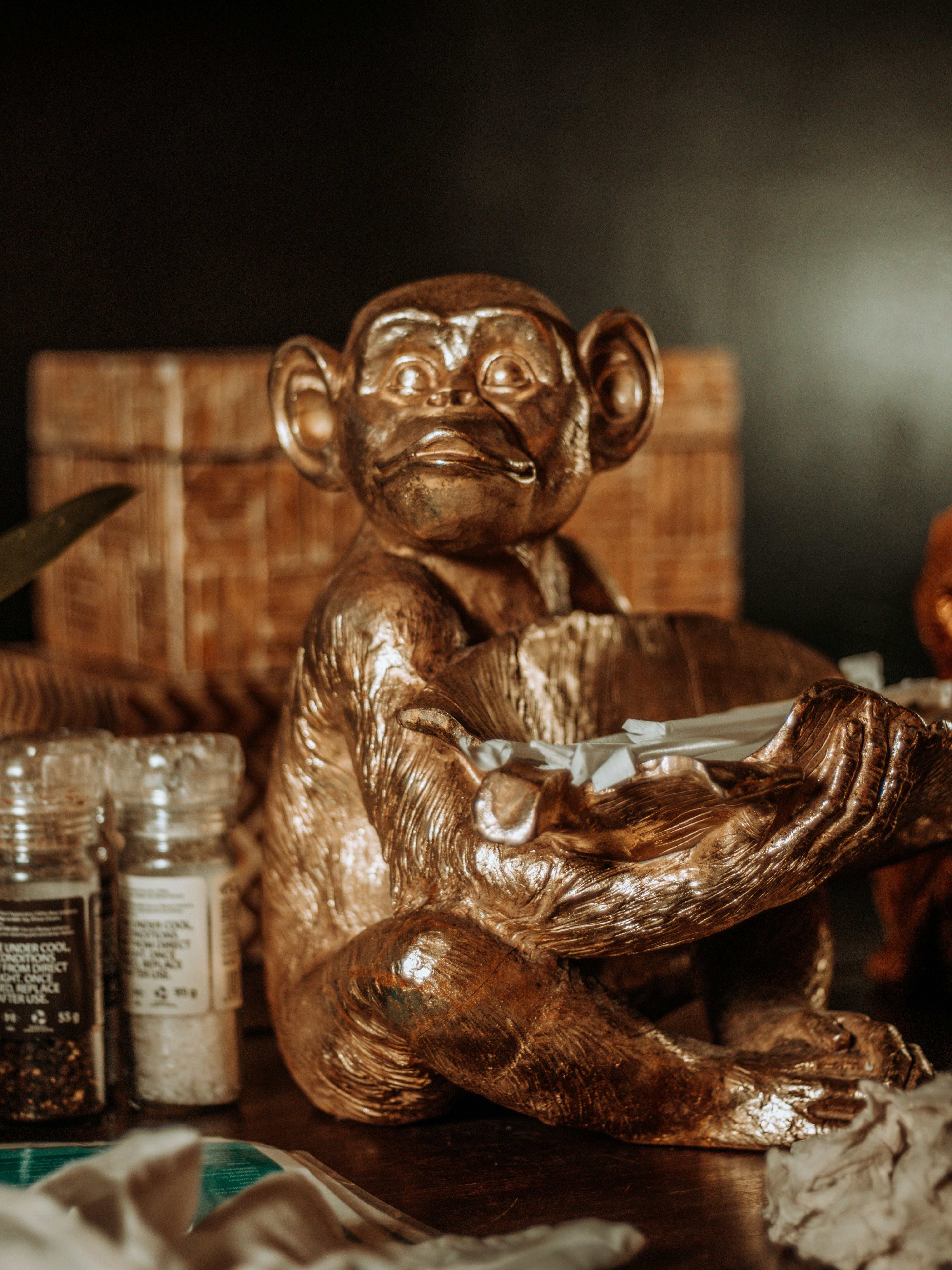 Bronze Monkey at Rest: A Craftsperson’s Workshop Moment