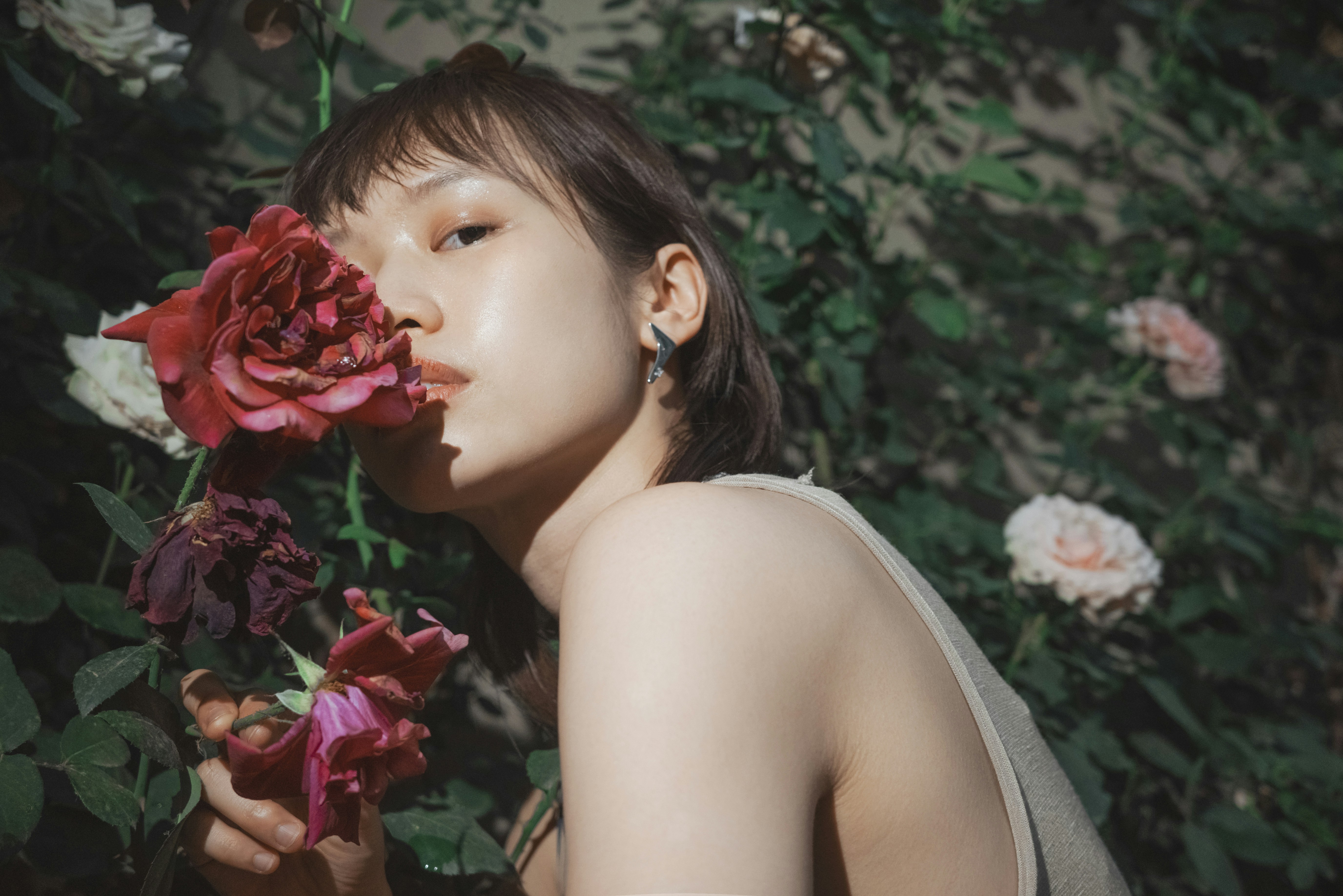 Petals and Profile: A Quiet Garden Portrait