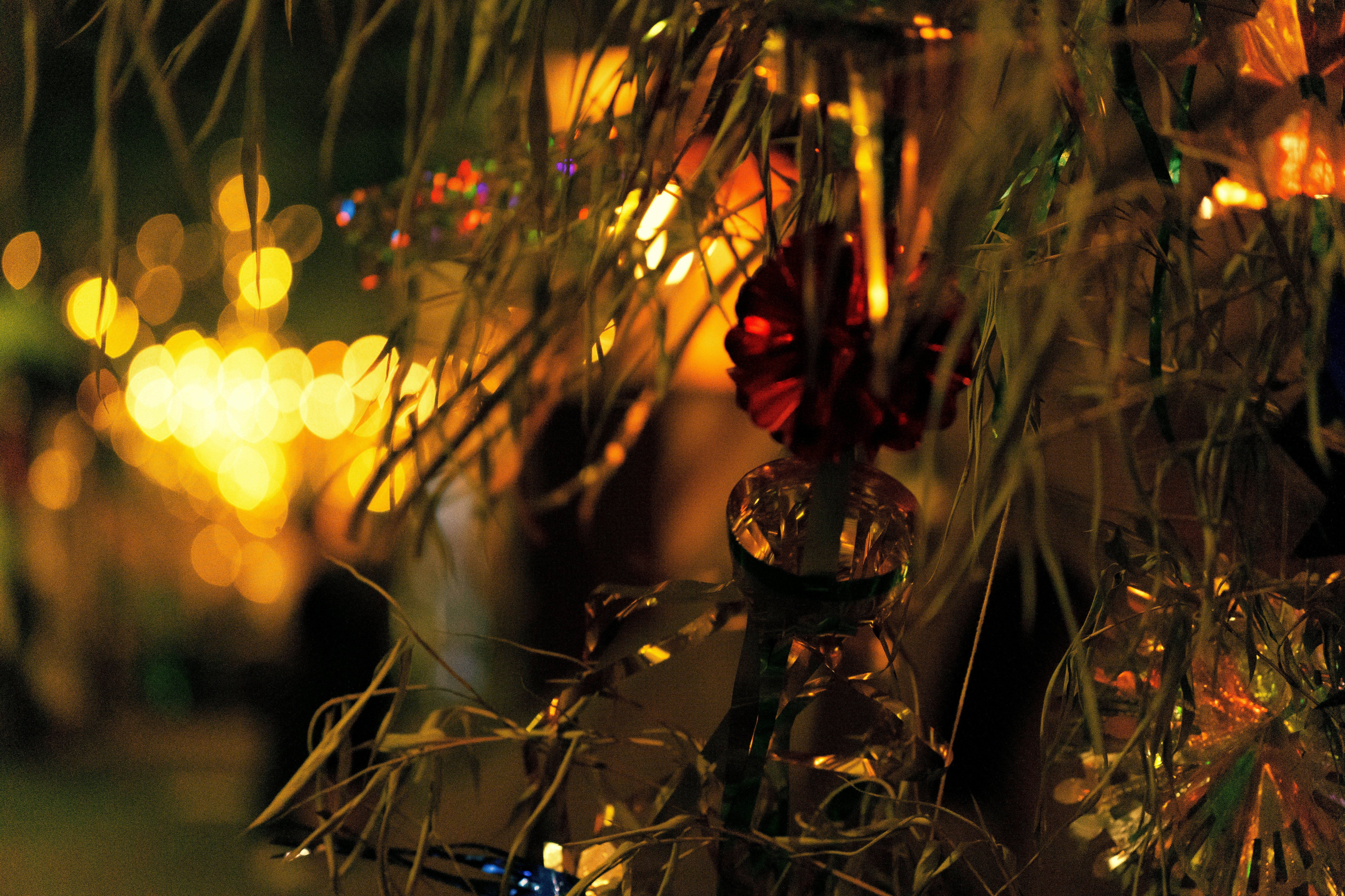A Bottled Glint Surrounded by Night's Golden Haze