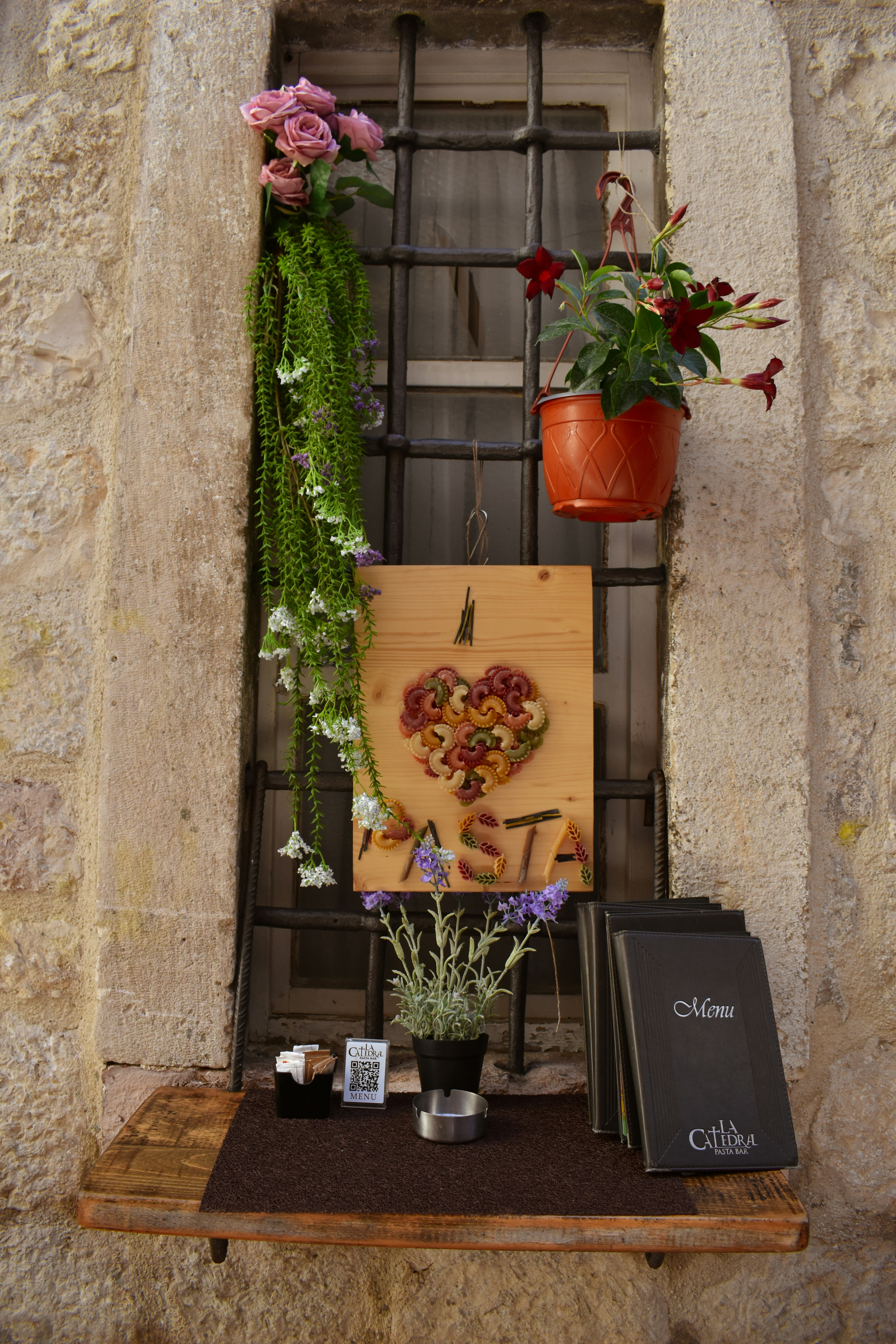 Floral Arrangement on a Rustic Window Grid