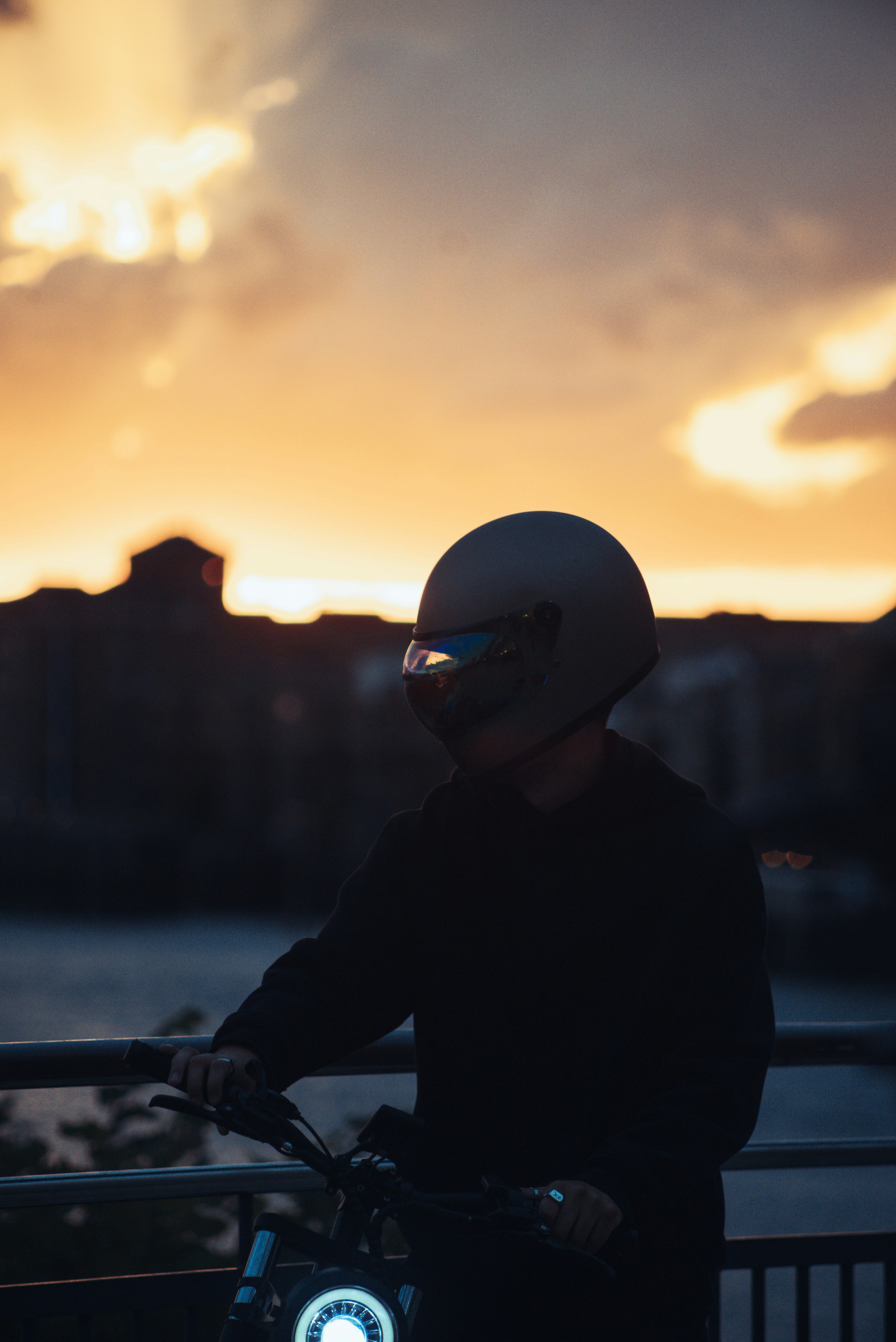 Dusk Rider: A Silhouette Beneath the Golden Horizon