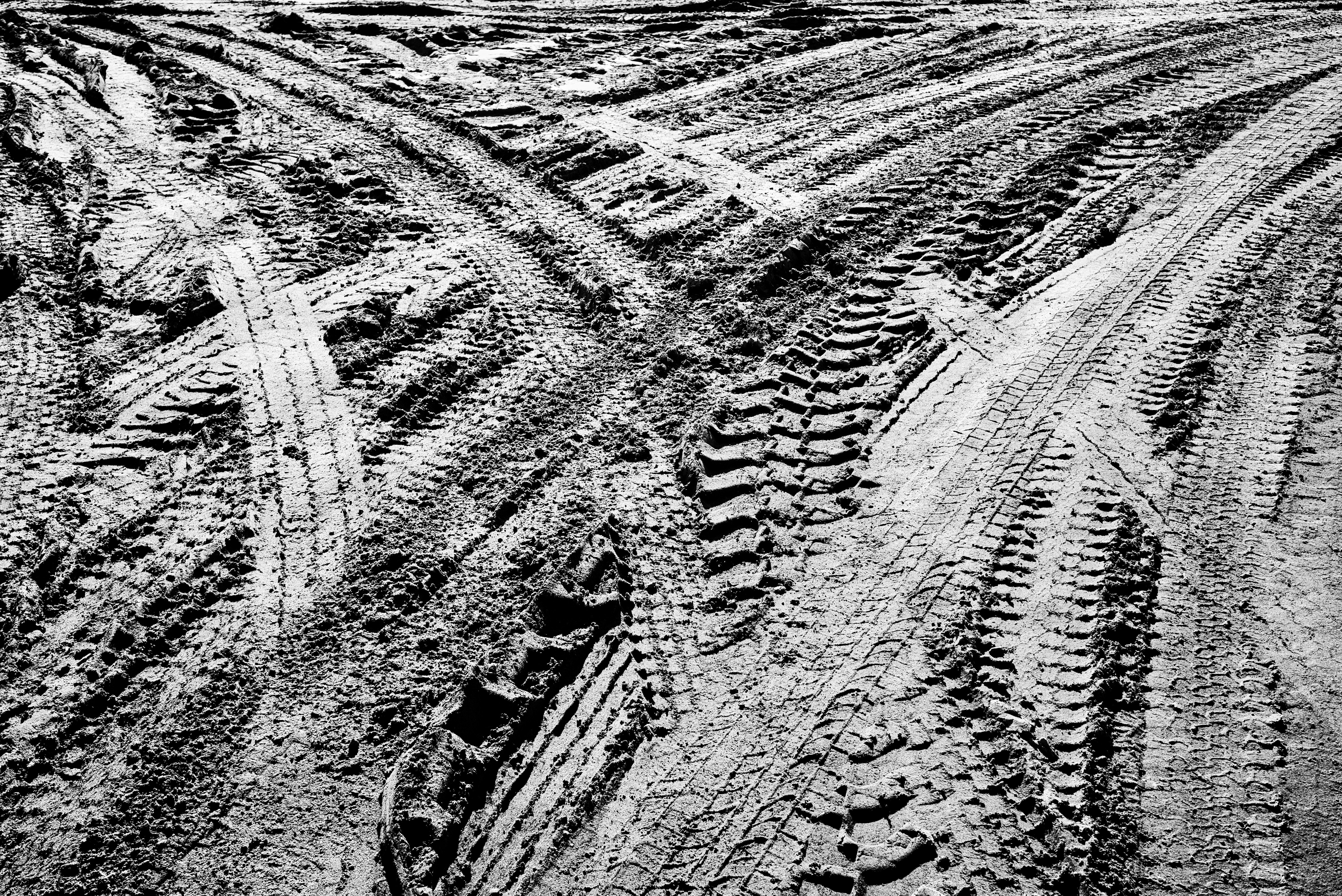 Ridge Trails: Monochrome Imprints in Sand