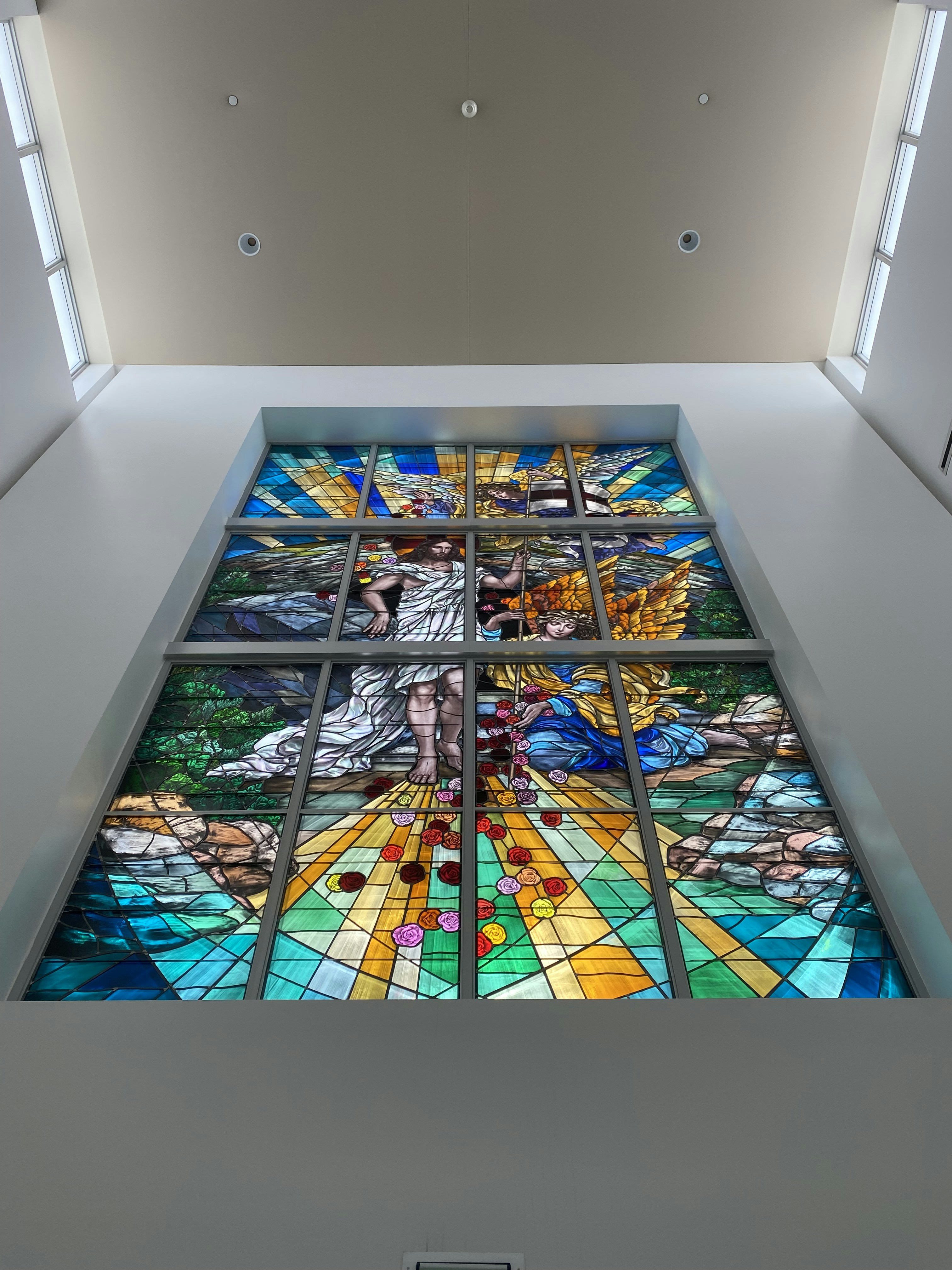 Stained Glass Ascension: A Cathedral Window Soaring Through Light