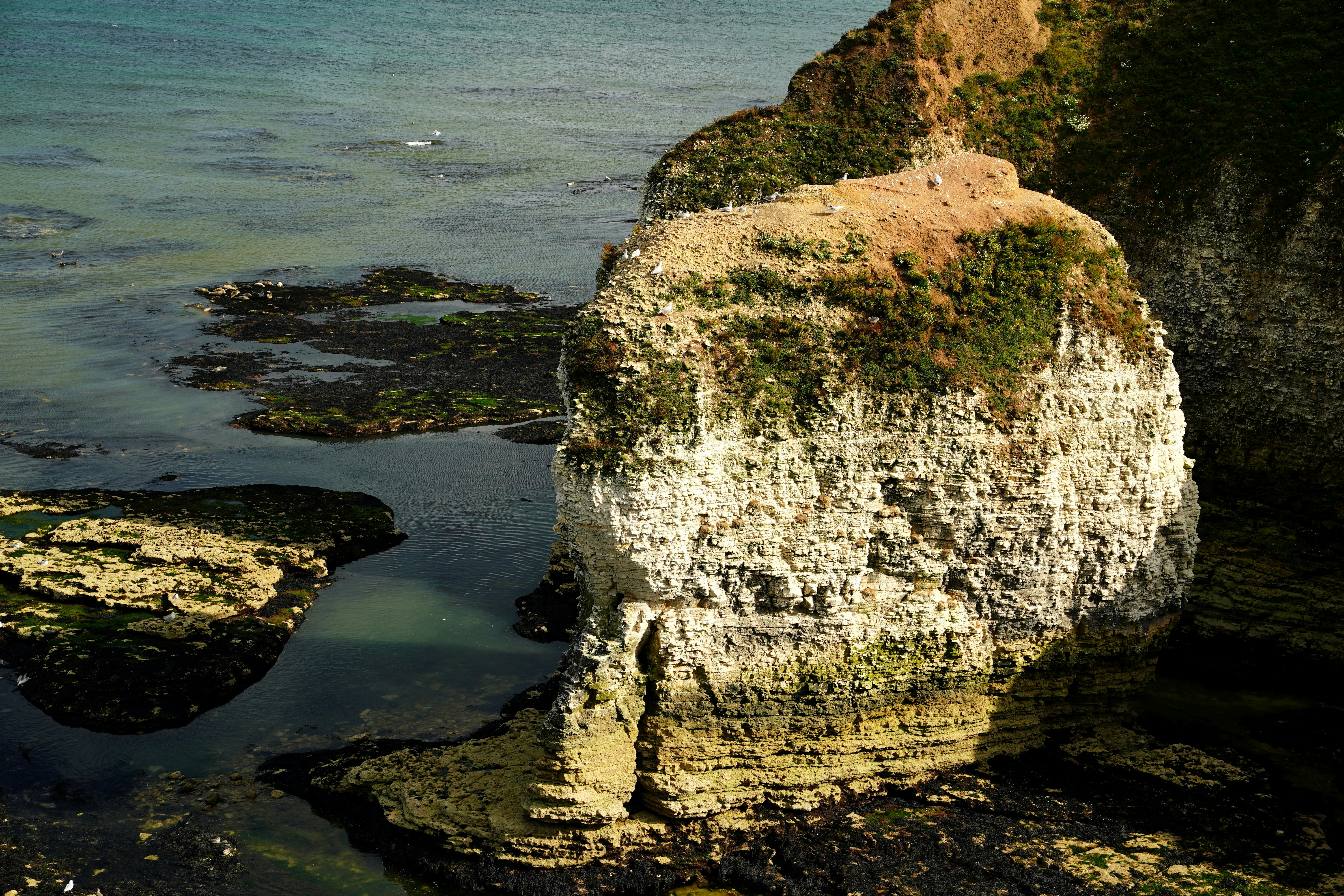 A cliff with a body of water below photo – Free Nature Image on Unsplash