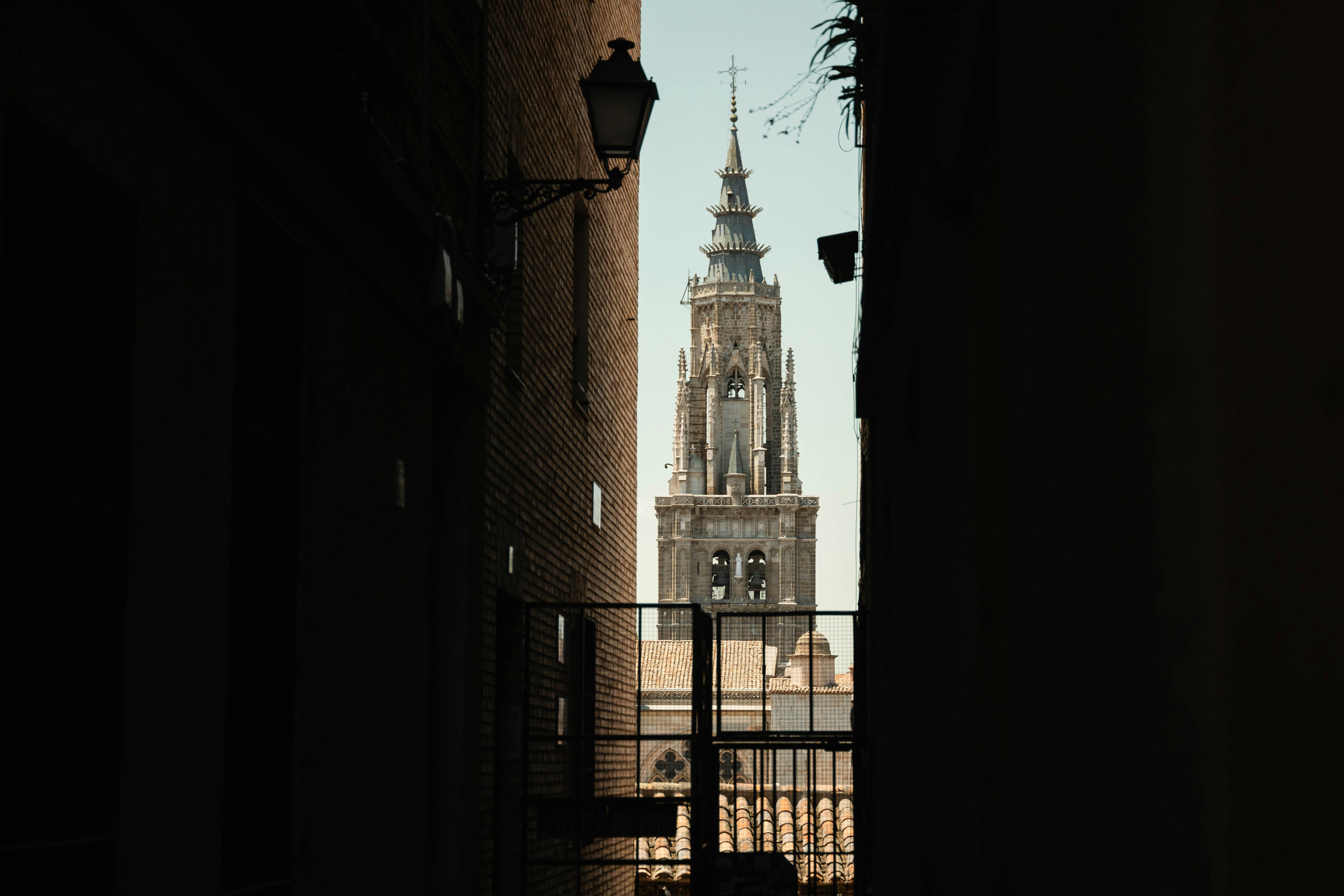 Tiny hallway in Toledo | a tall building with a tower