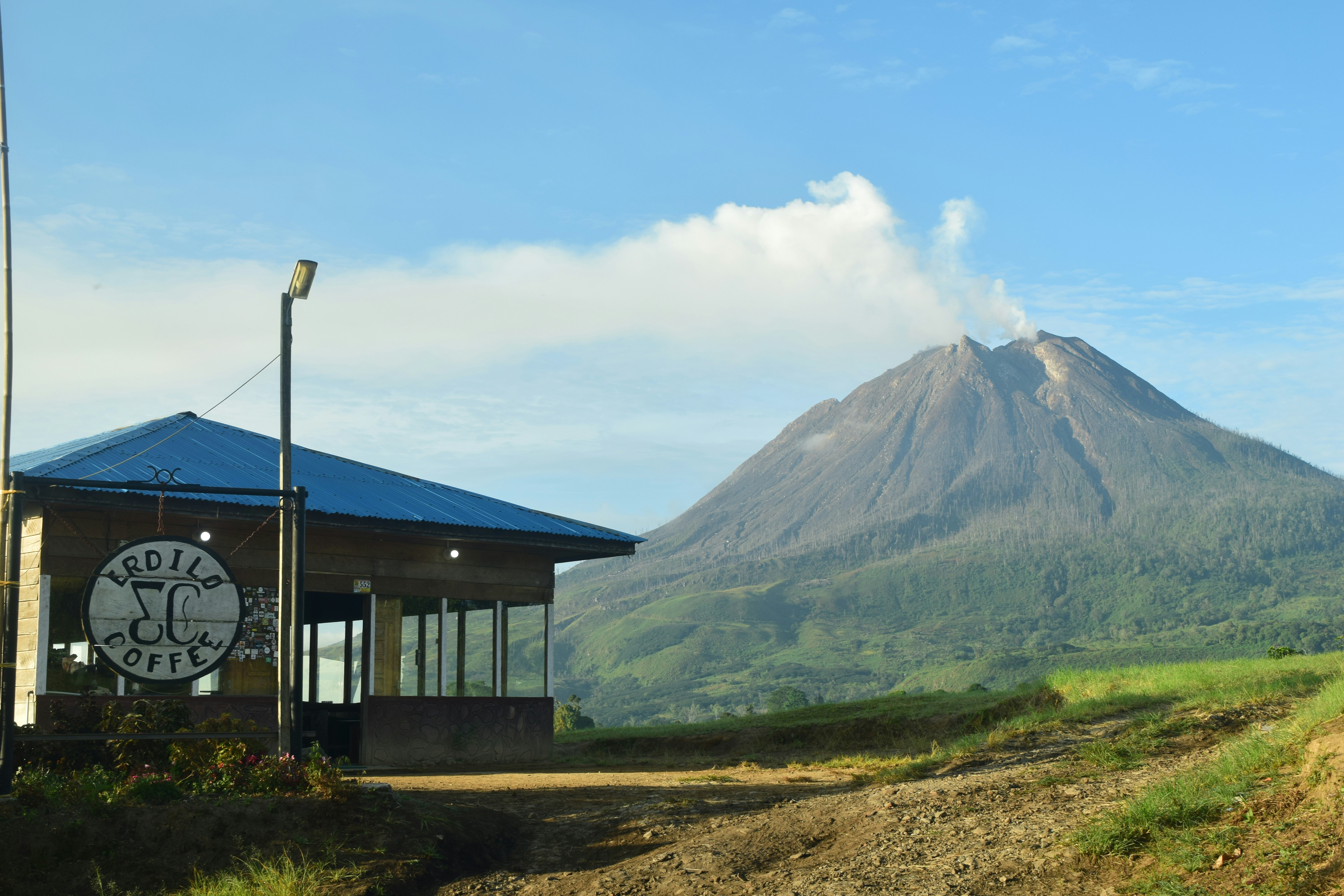 Mount Sinabung is a volcano in the Karo Highlands, Karo Regency, North Sumatra, Indonesia. Sinabung and nearby Mount Sibayak are two active volcanoes in North Sumatra and are the 2nd highest peak in the province. The height of this mountain is 2,460 meters.