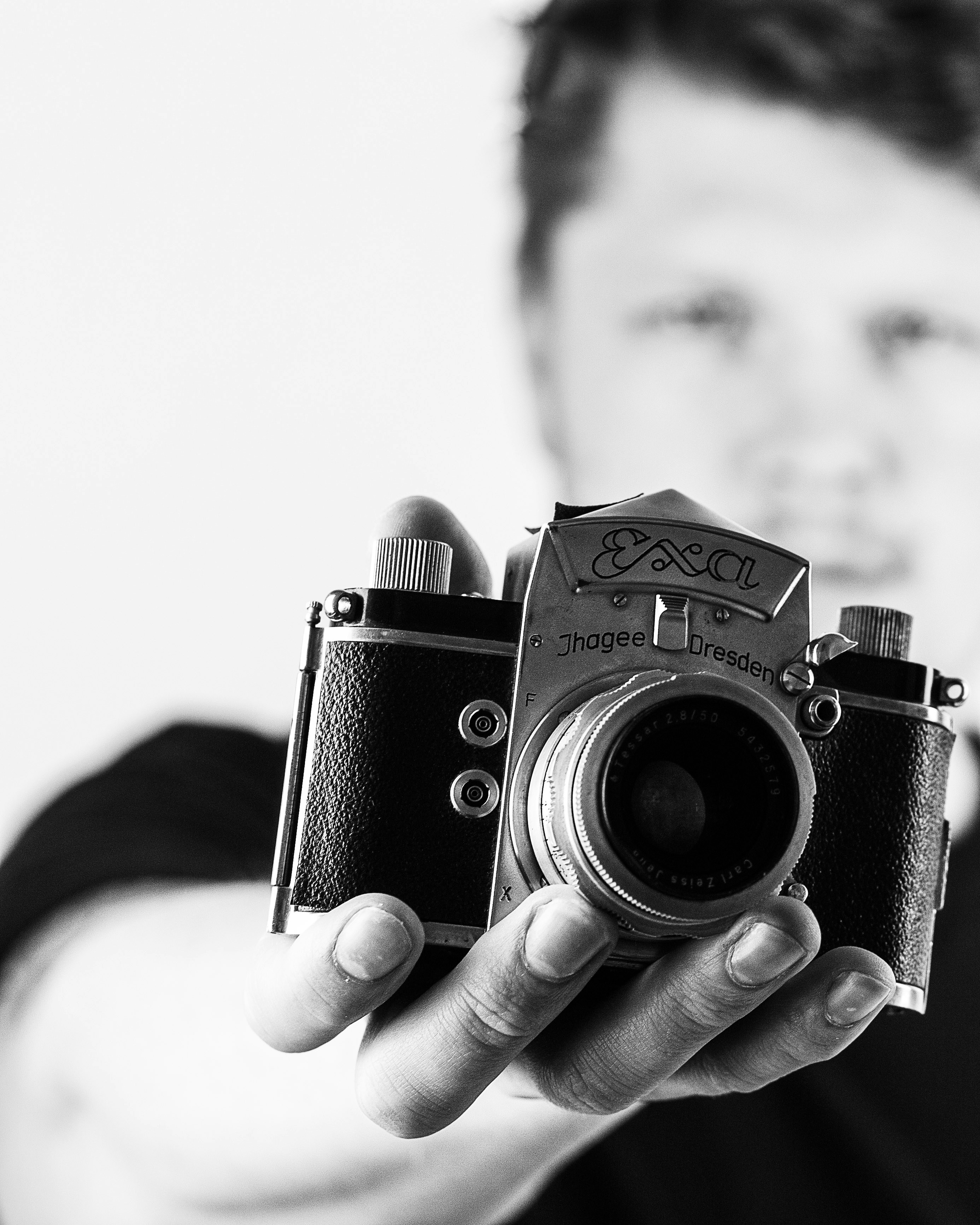 a person holding a camera