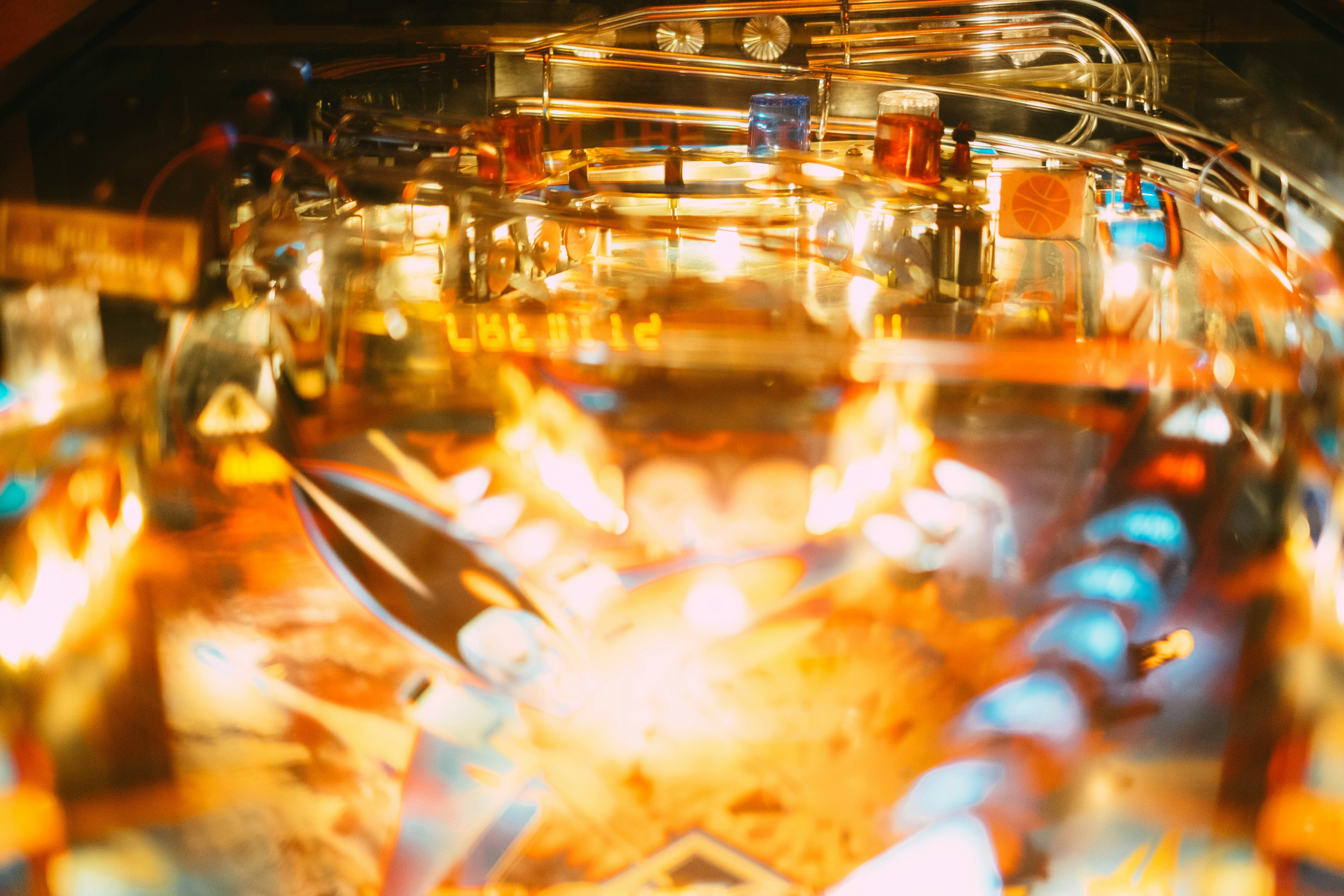 Glowing Arcade Reverie: Neon Reflections and Hazy Motion