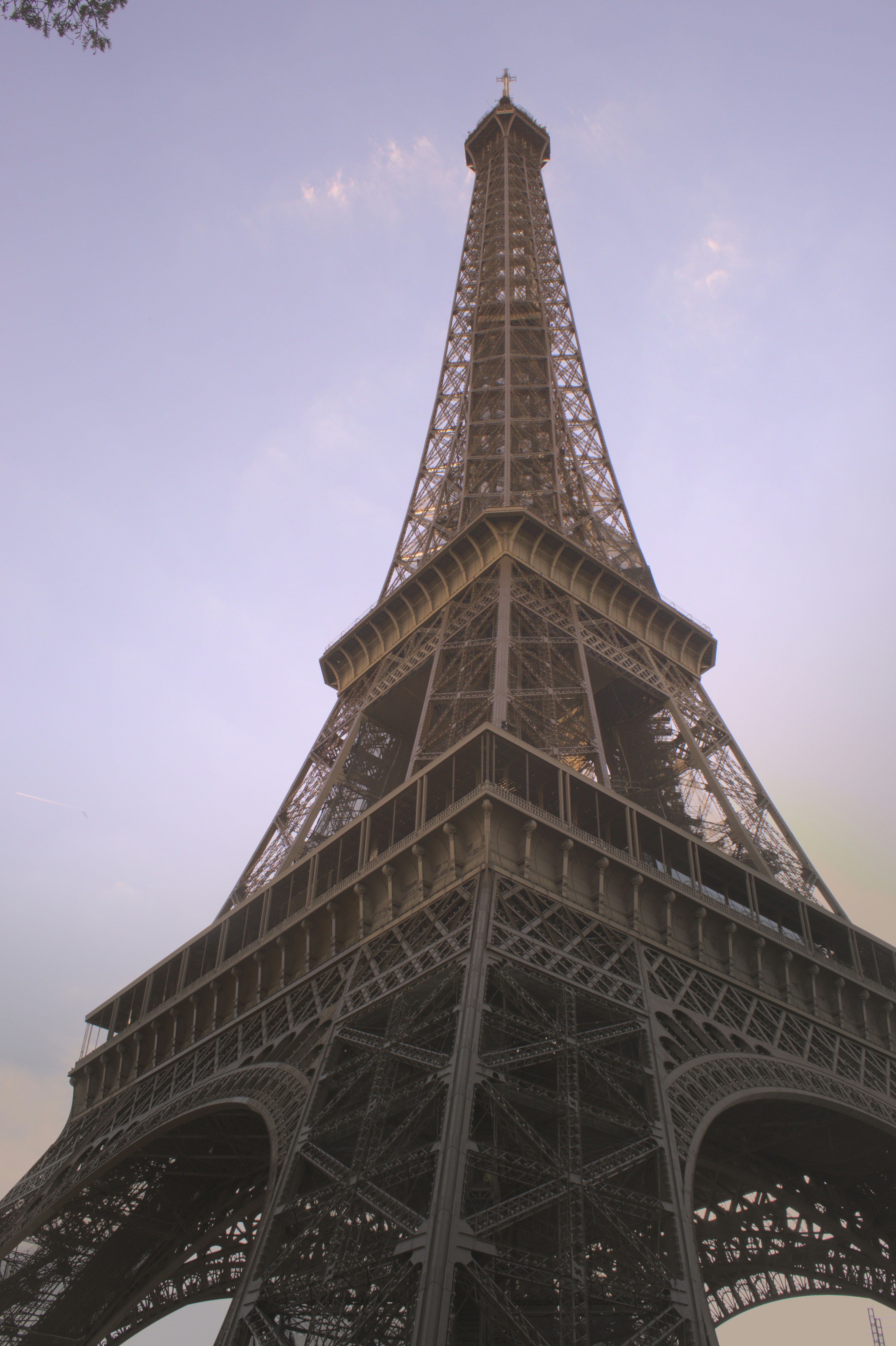 Iron Lace Ascending: A Low-Angle Perspective on the Eiffel Tower's Lattice