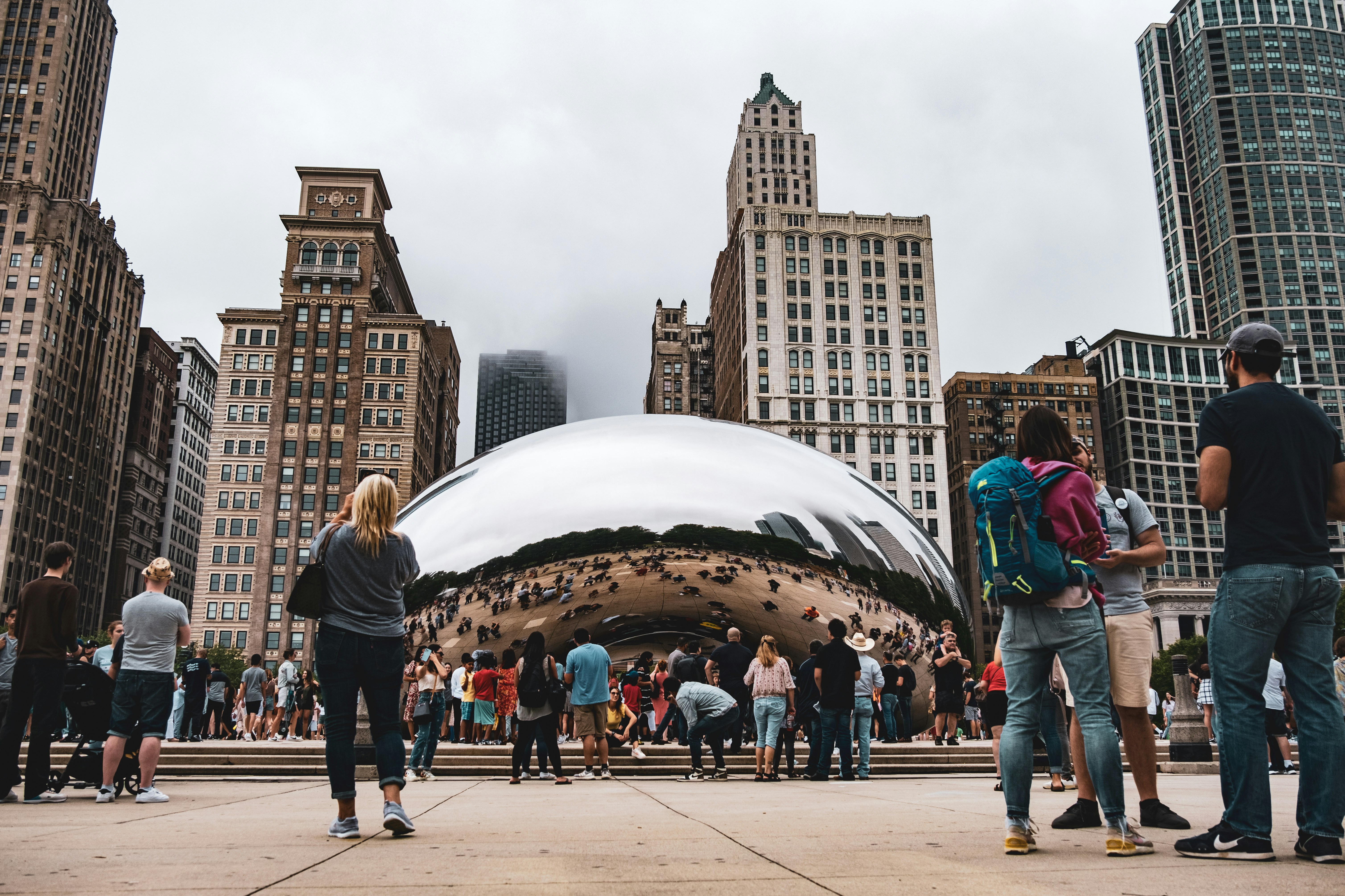 The Bean in Transit: Silvery Reflections of a Chicago Crowd