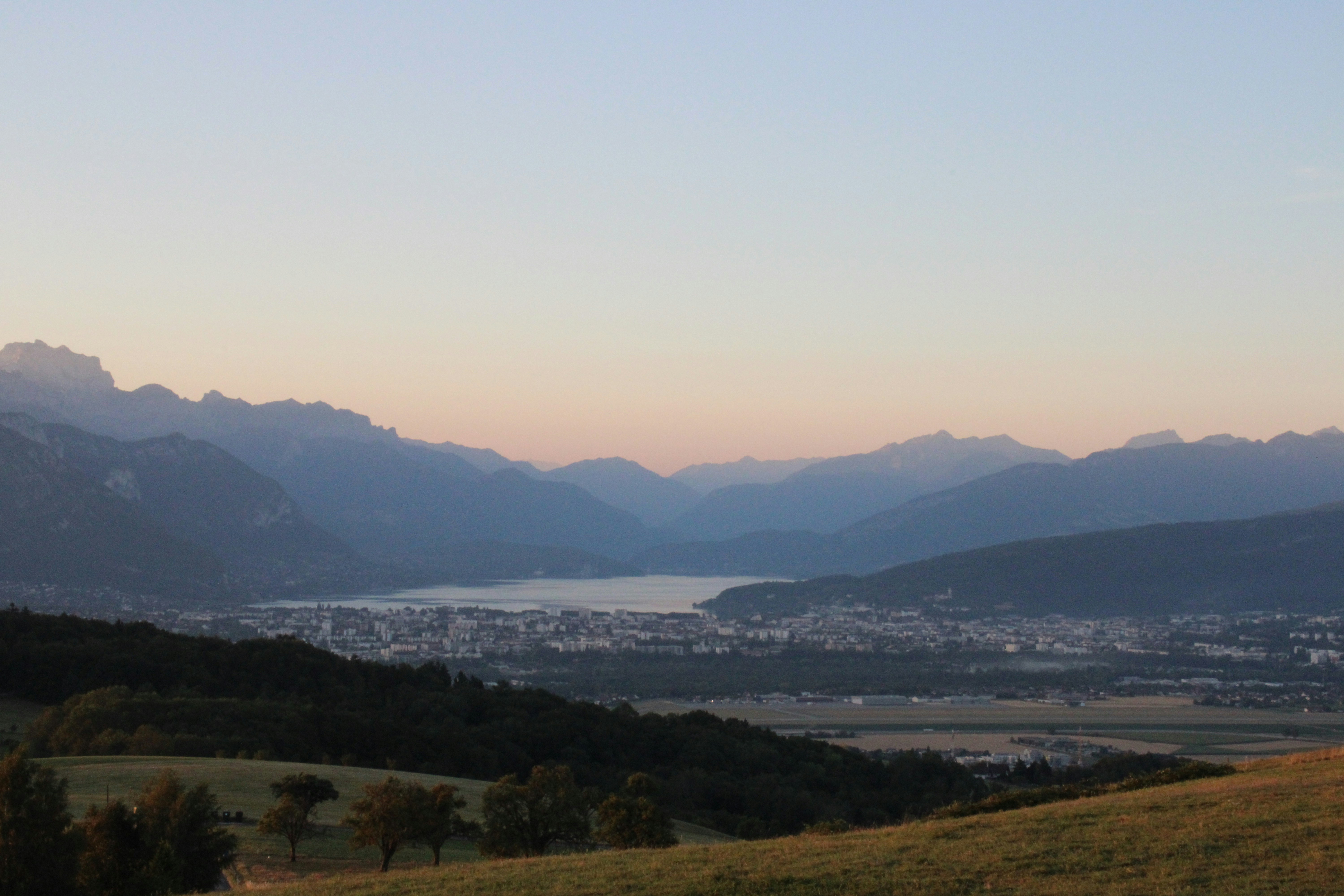 Valley Vista at Dusk: A Quiet Transition Over Lake and Peaks