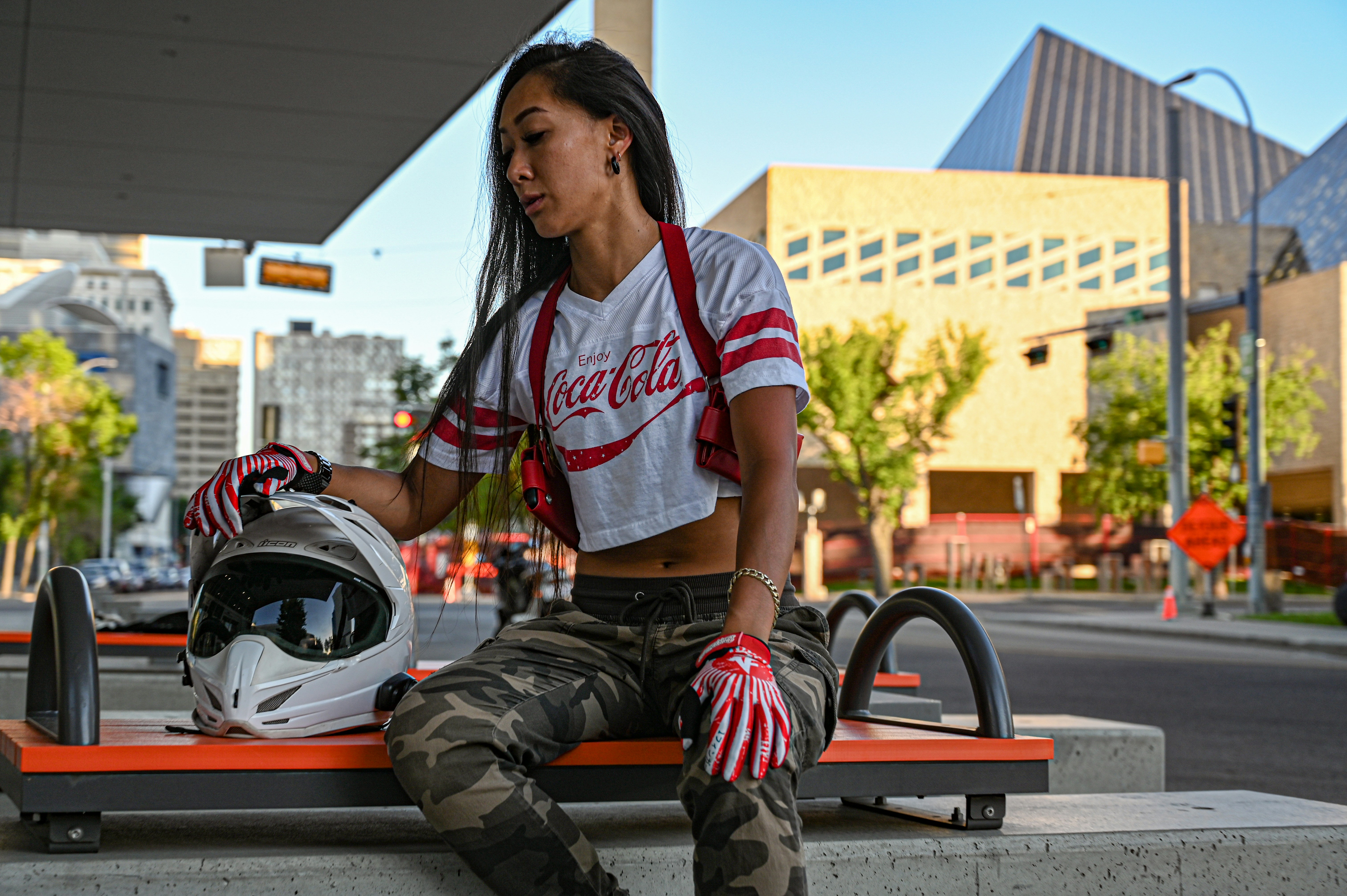 Pit Stop Portrait: Rider in Focus at the Station Ramp