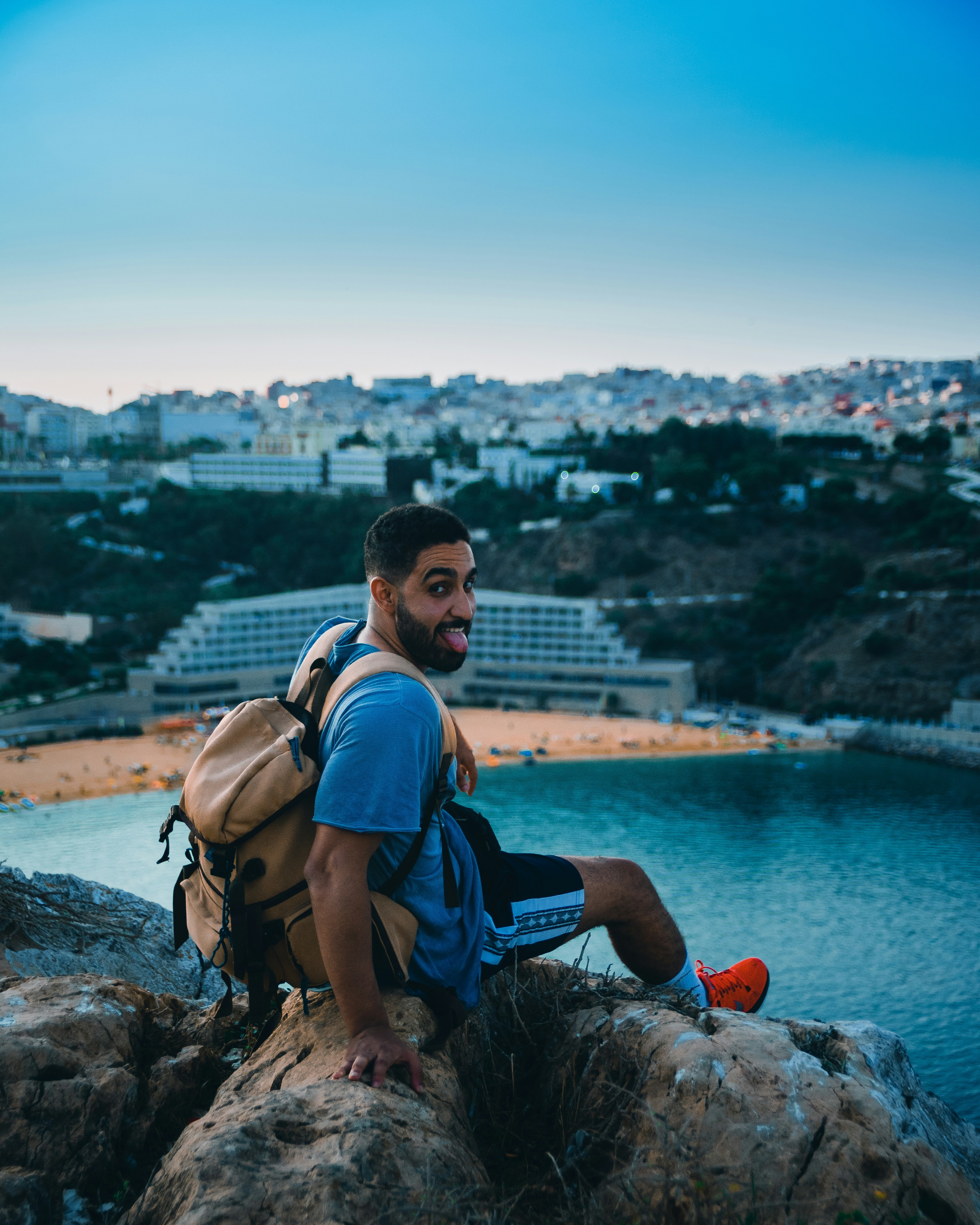 Joyful Explorer at the Edge of Adventure
