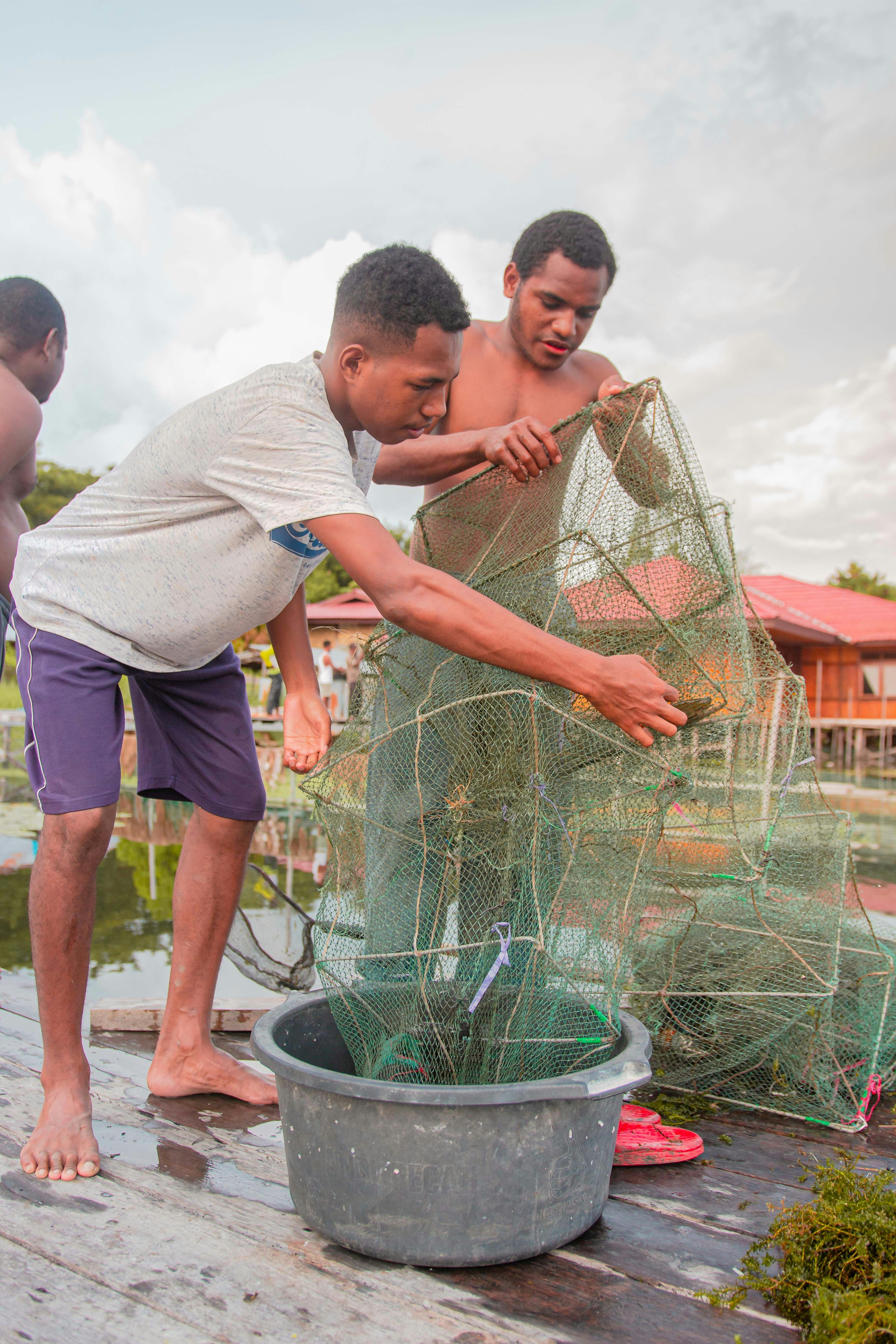 A couple of men touching a fish photo – Free Sentani Image on Unsplash