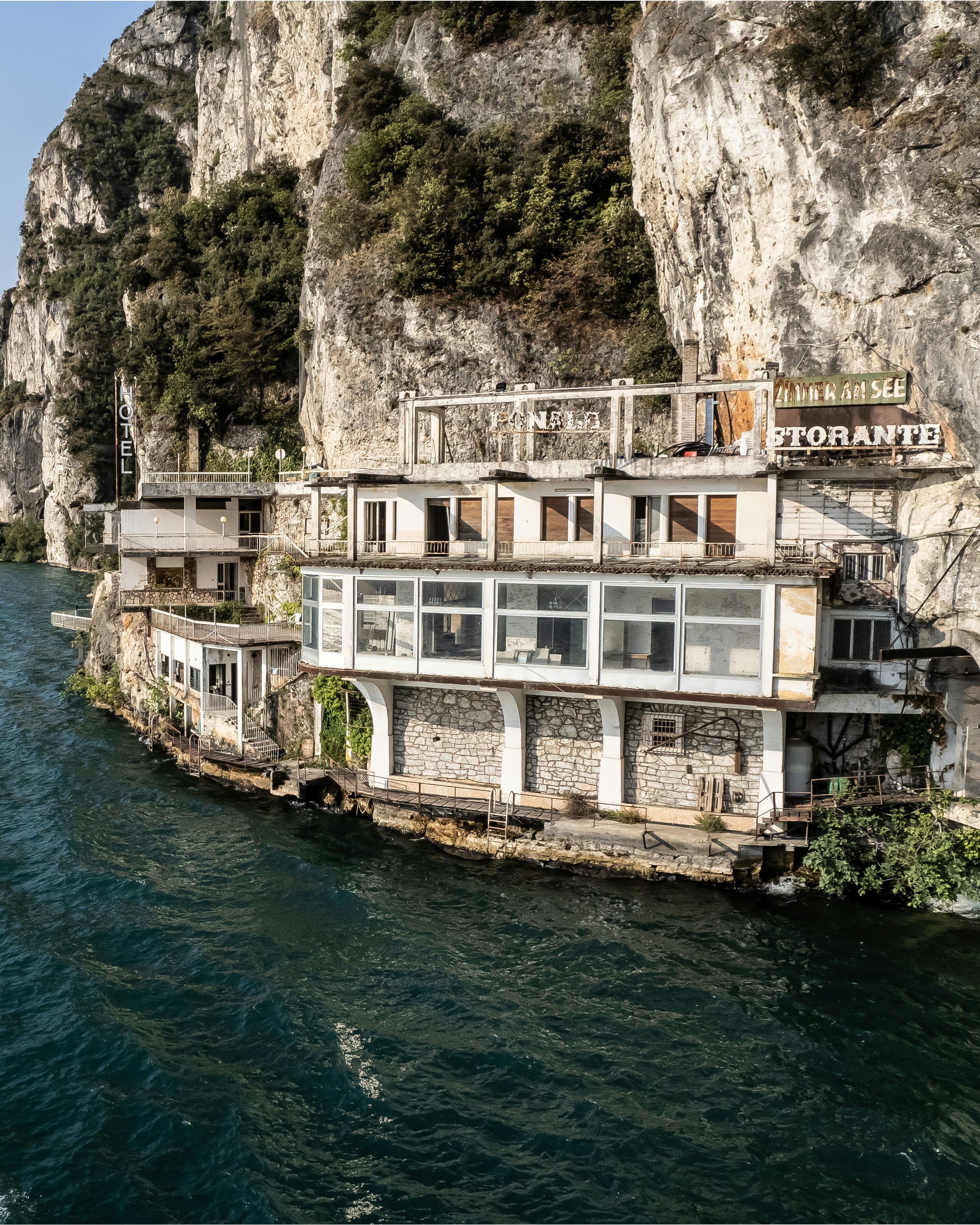 Cliffside Café Nestled Over Turquoise Waters