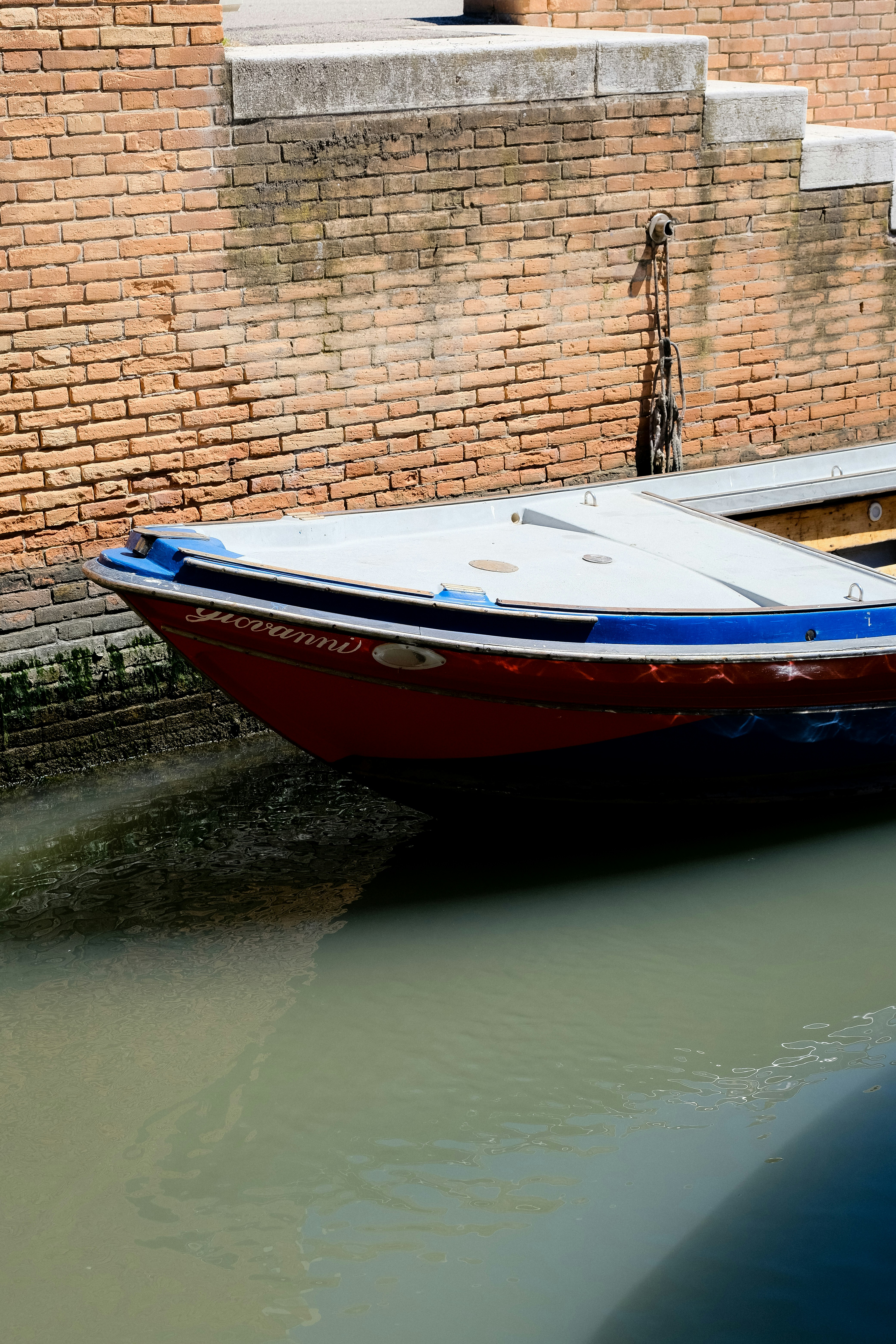 a boat sits in the water
