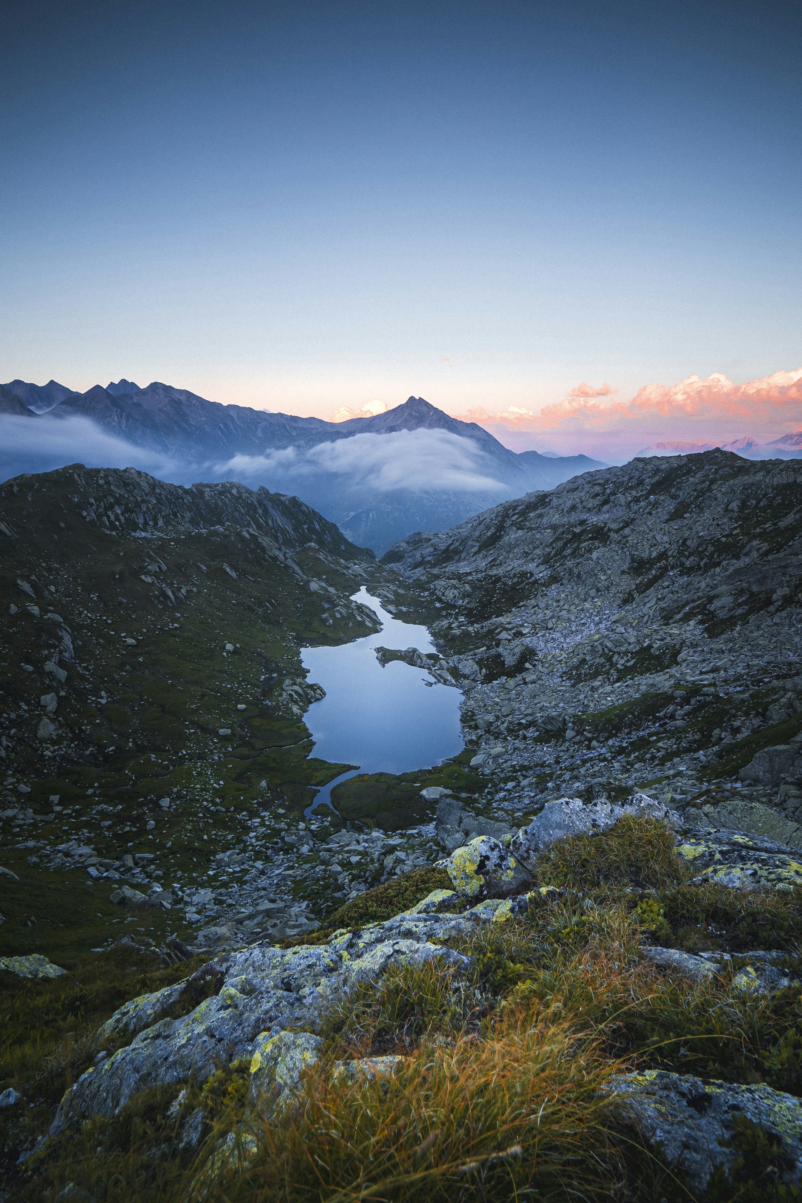Twilight Mirror Over the Alpine Basin