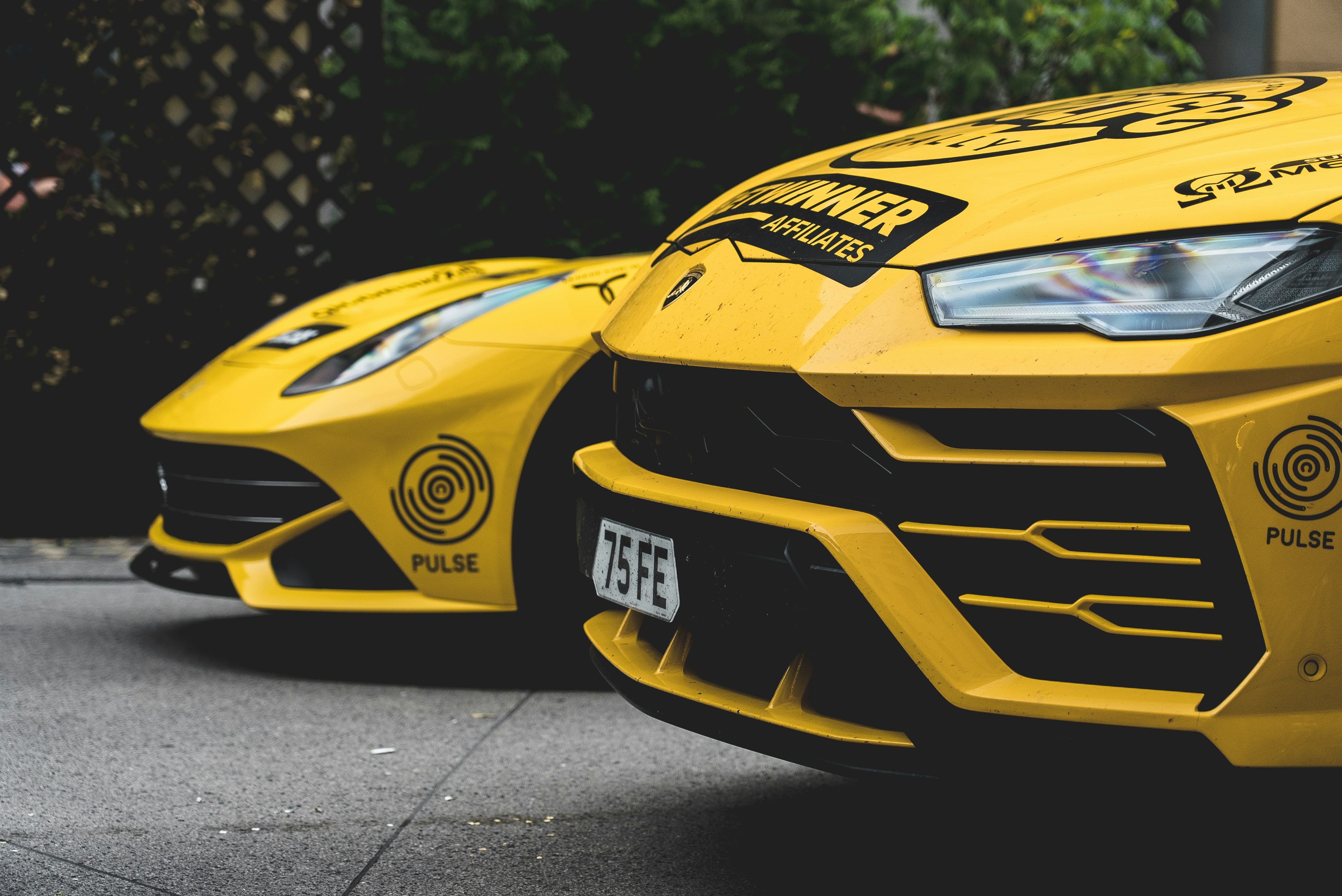 Urban Symbiosis: Yellow Supercars in Tandem