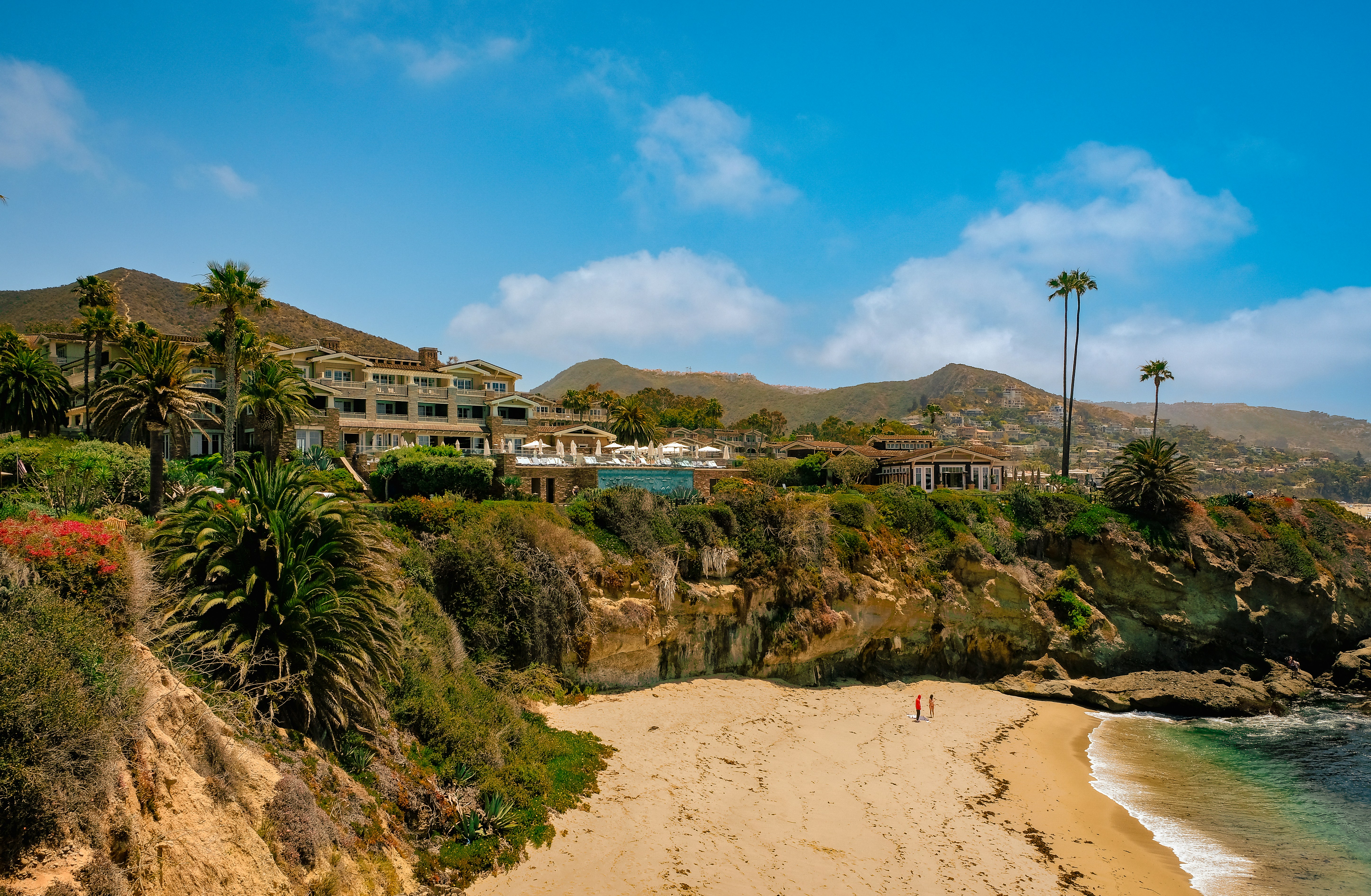 Coastal Cliffside Resort Overlooking a Quiet Beach