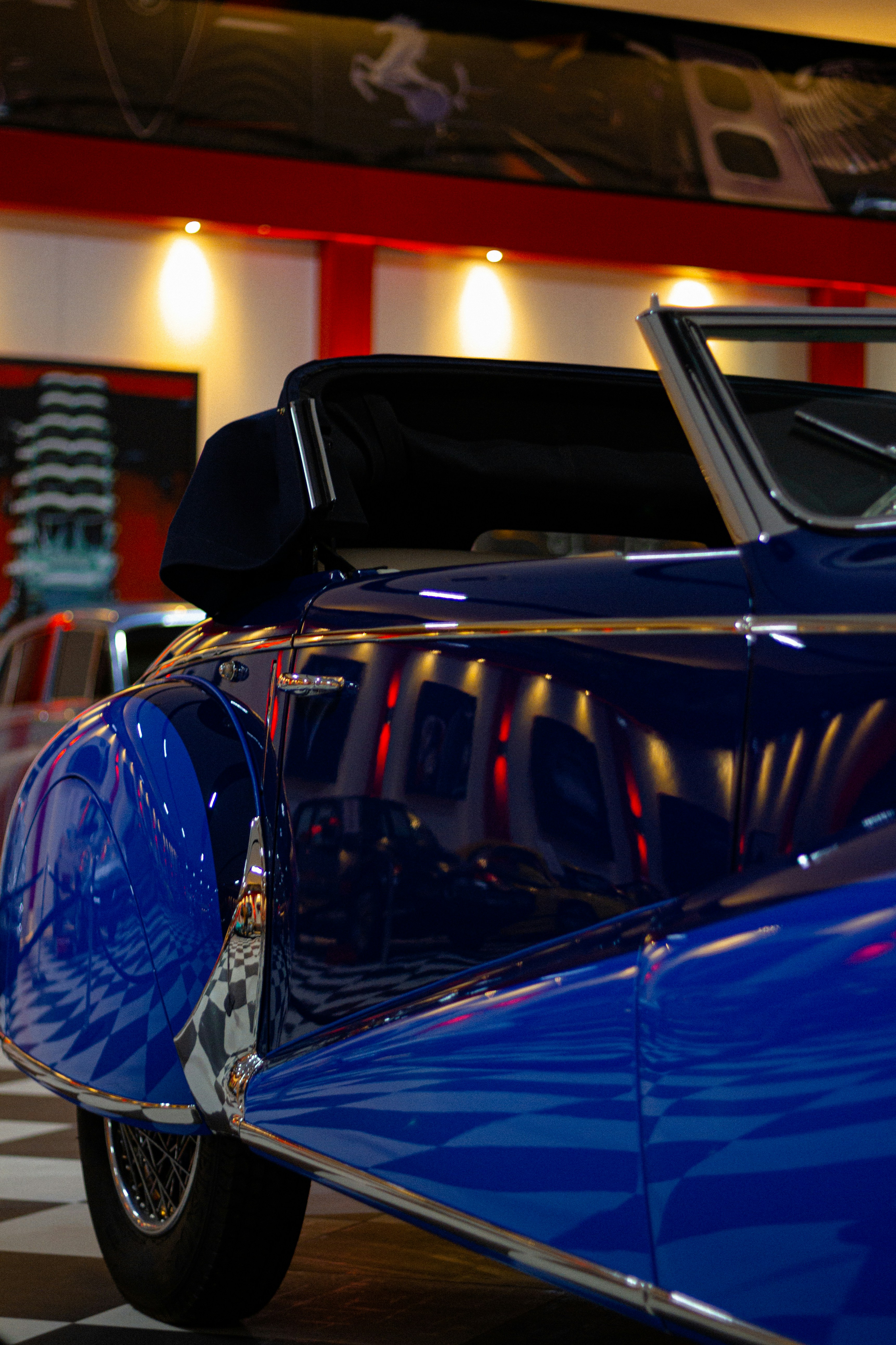 a blue sports car
