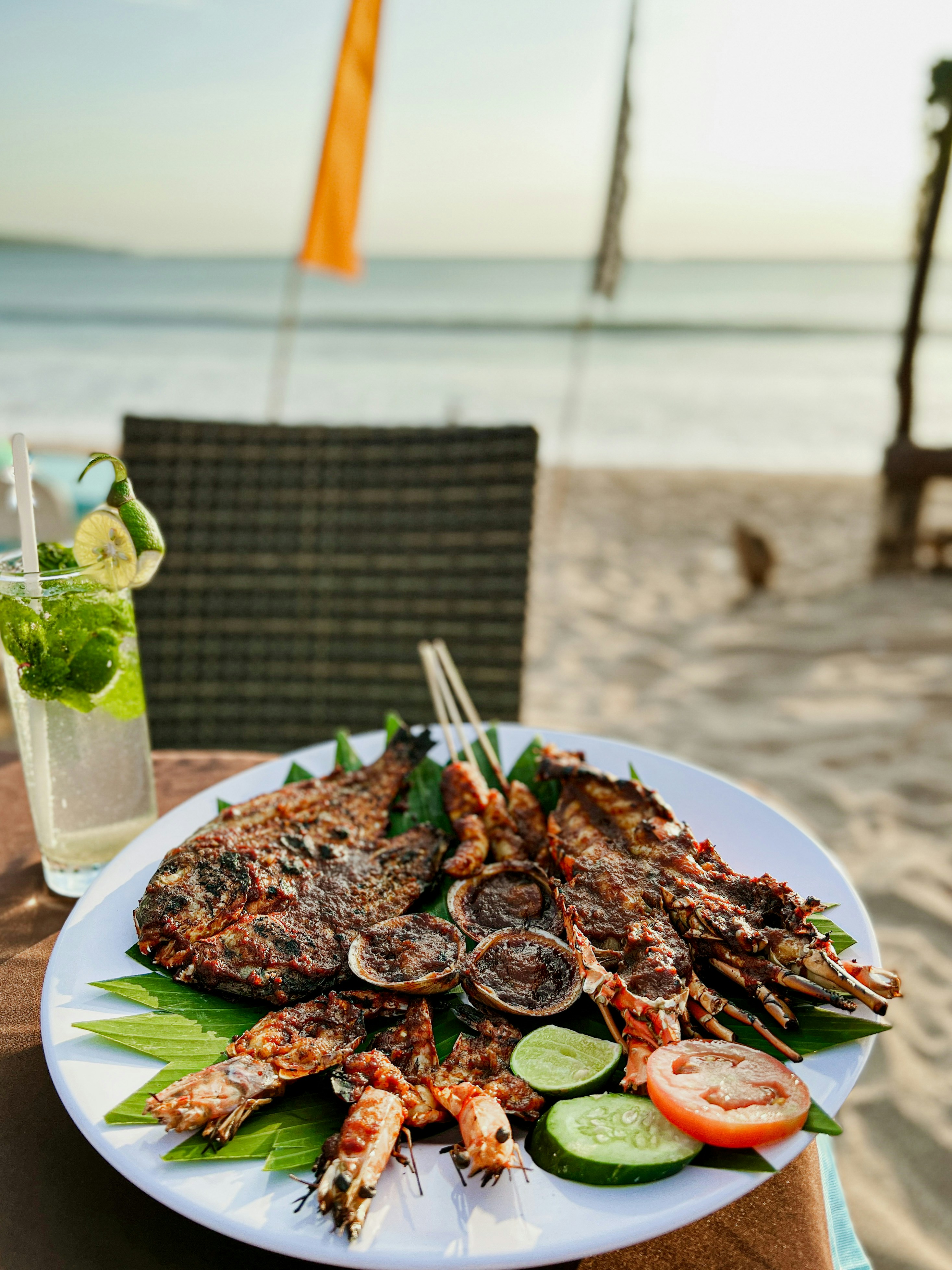 Beachside Plate: Grilled Seafood Feast by the Sea