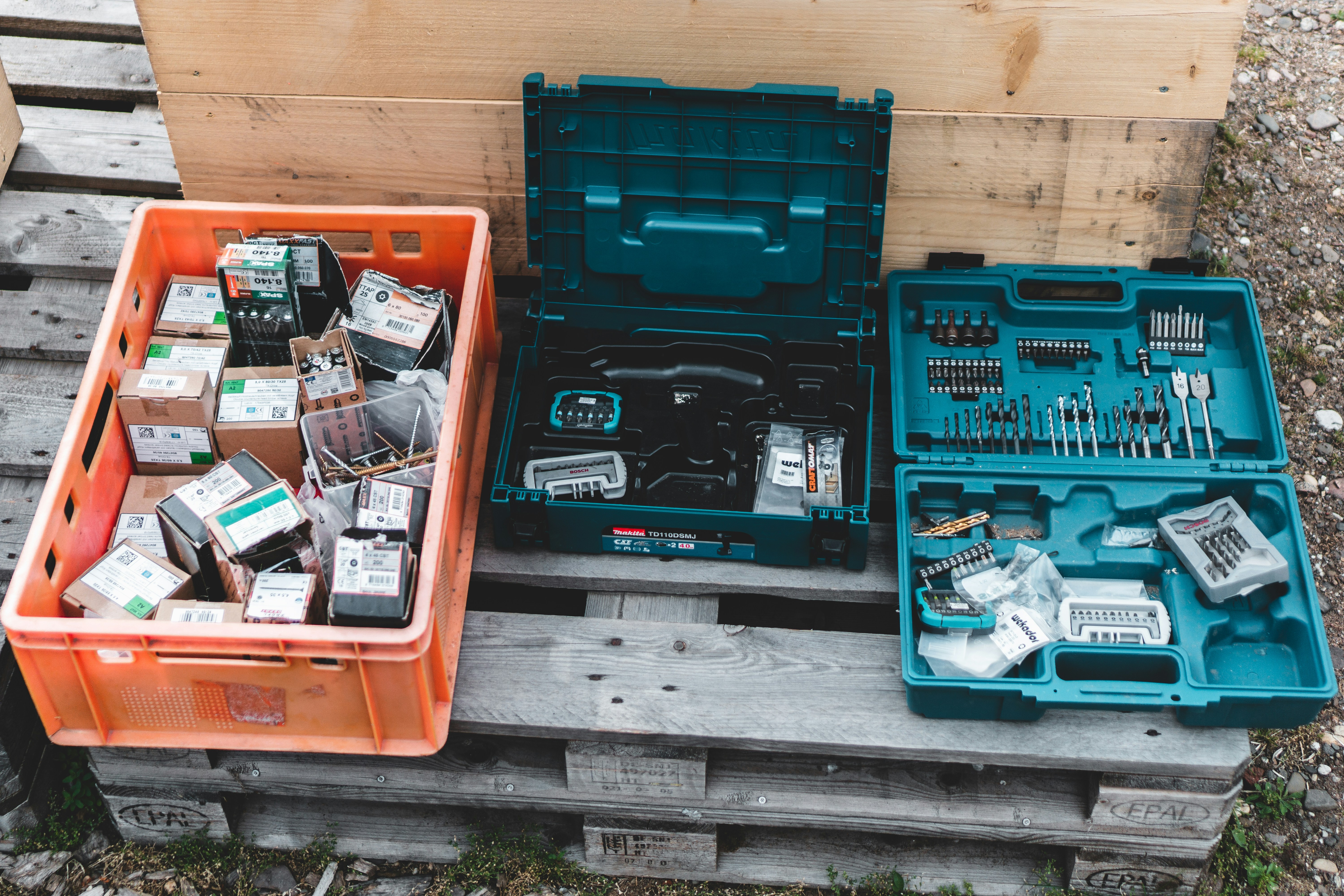 A group of boxes with objects in them photo – Free Electrical device ...