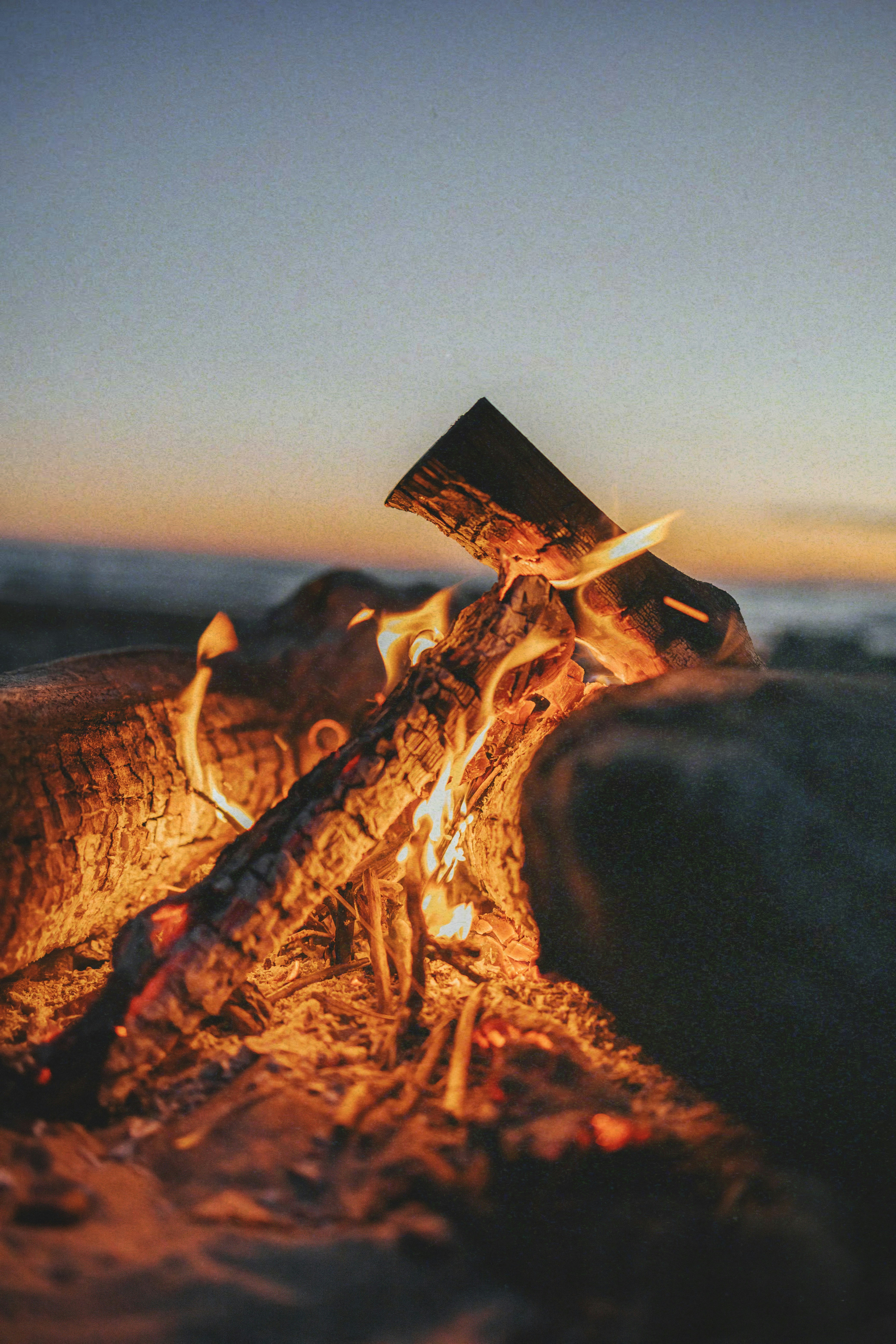 Embers of Evening: A Fire's Warm Embrace