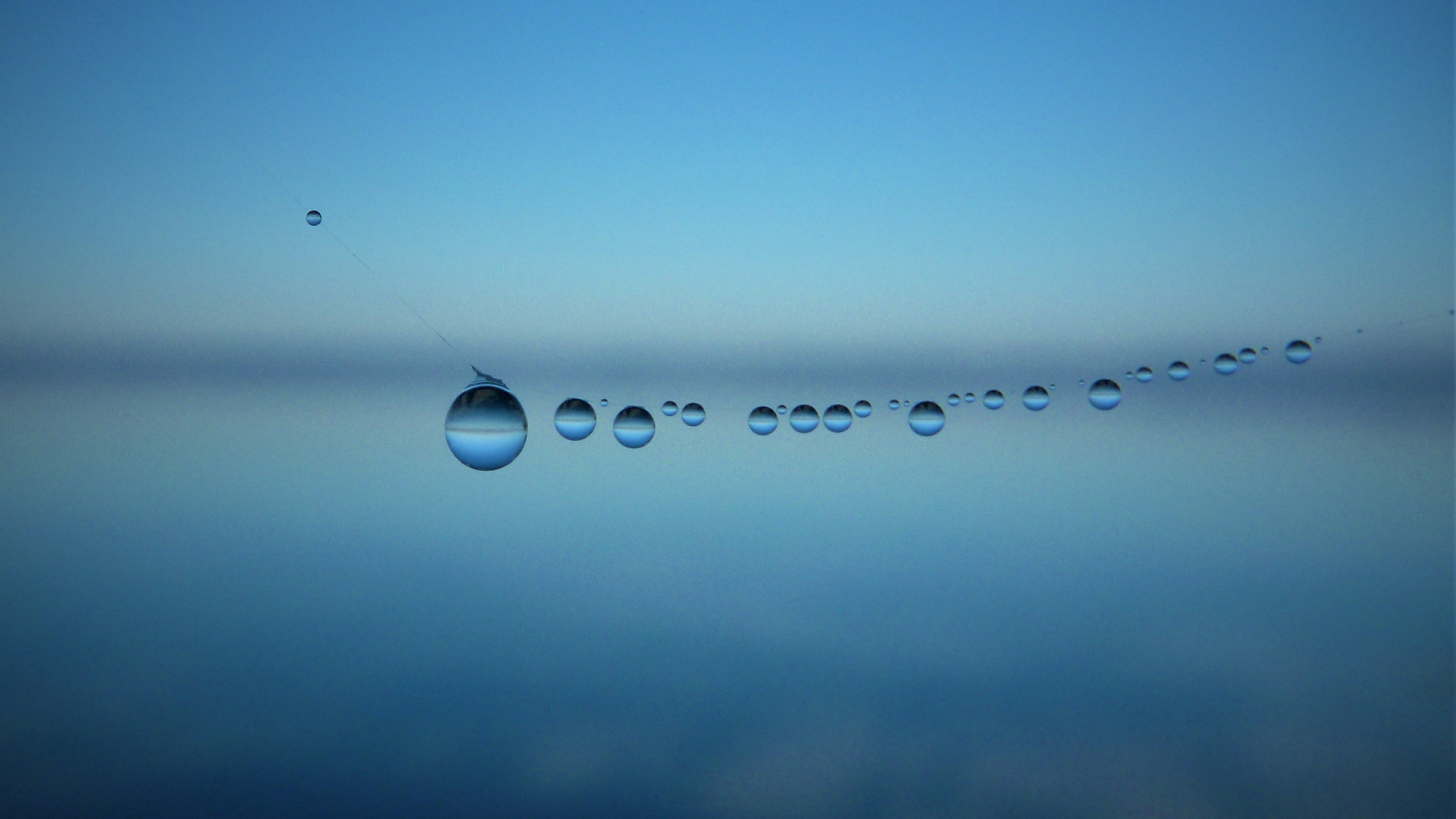 Dewline across a calm blue expanse