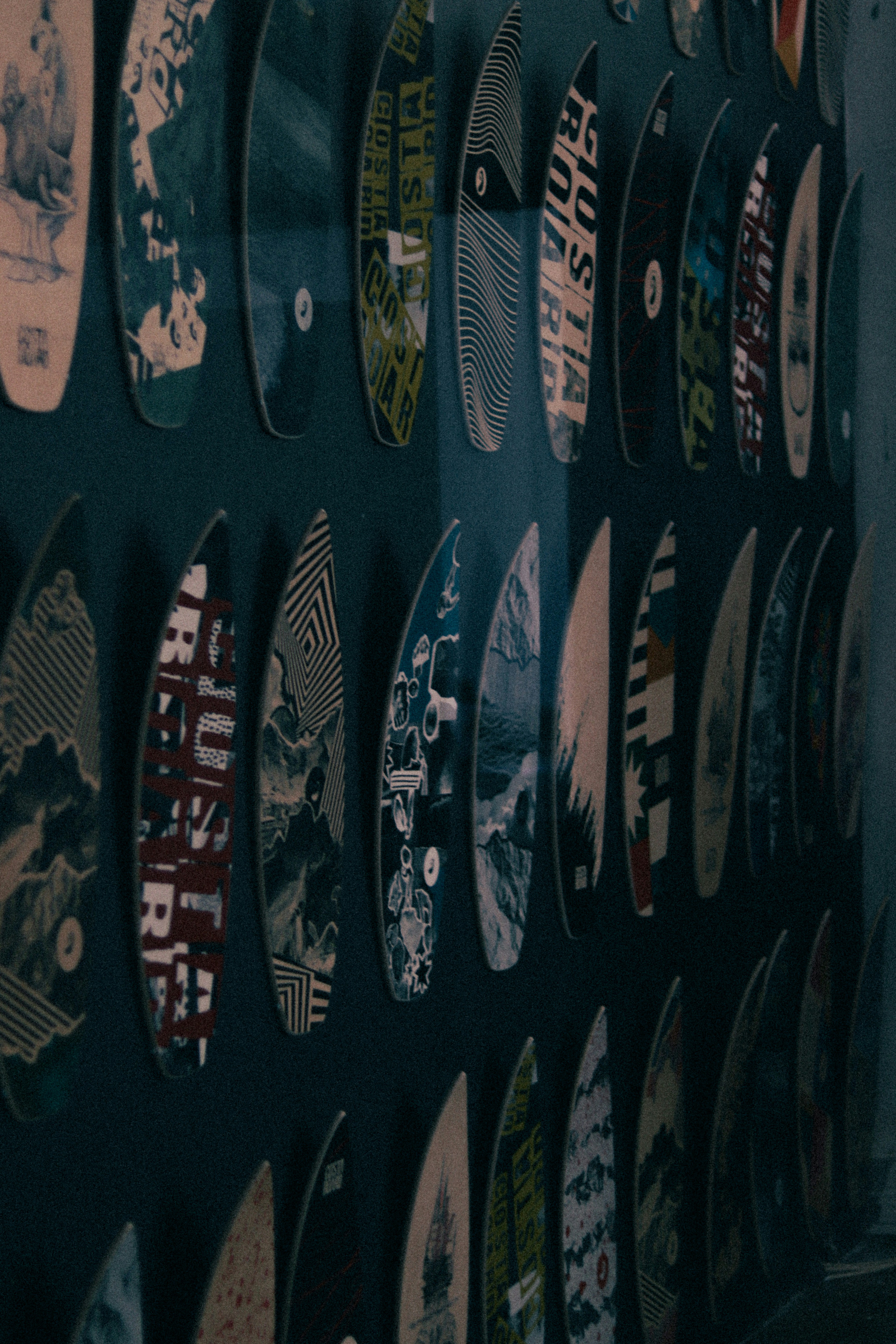 Circles of Color: a moody wall of skateboard decks