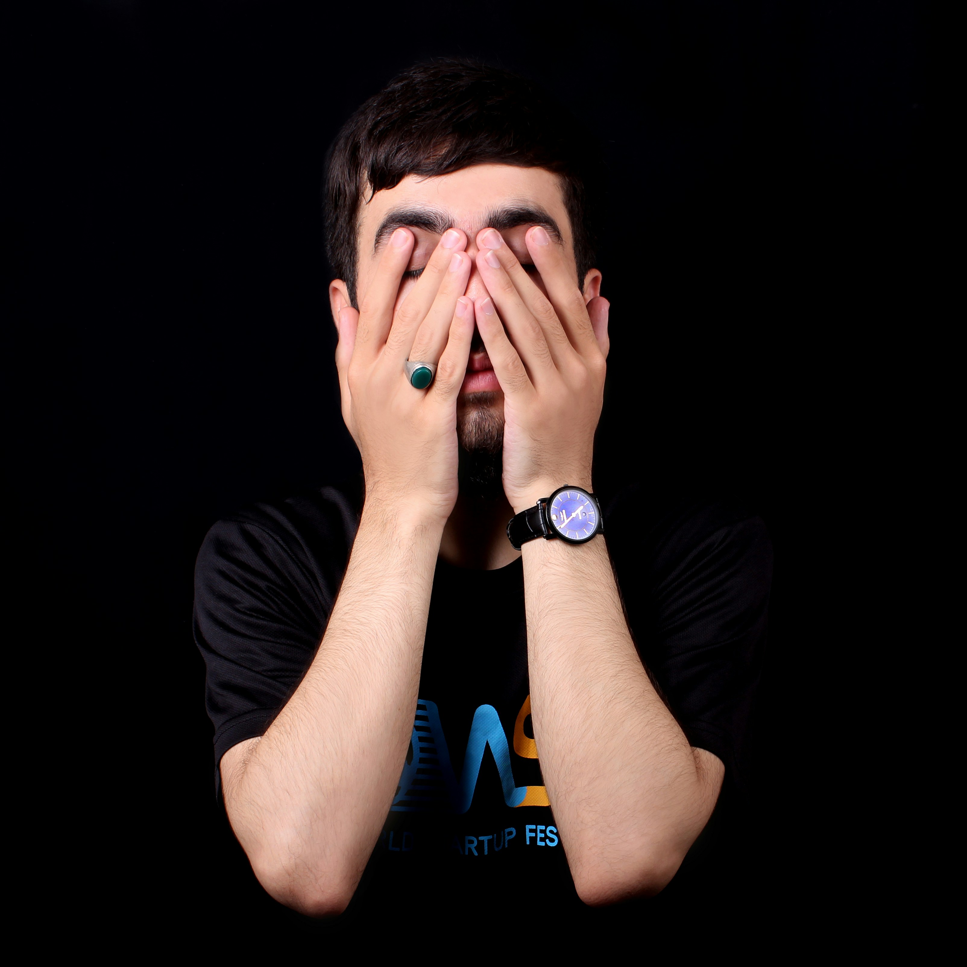 Hidden Gaze Behind Velvet Hands