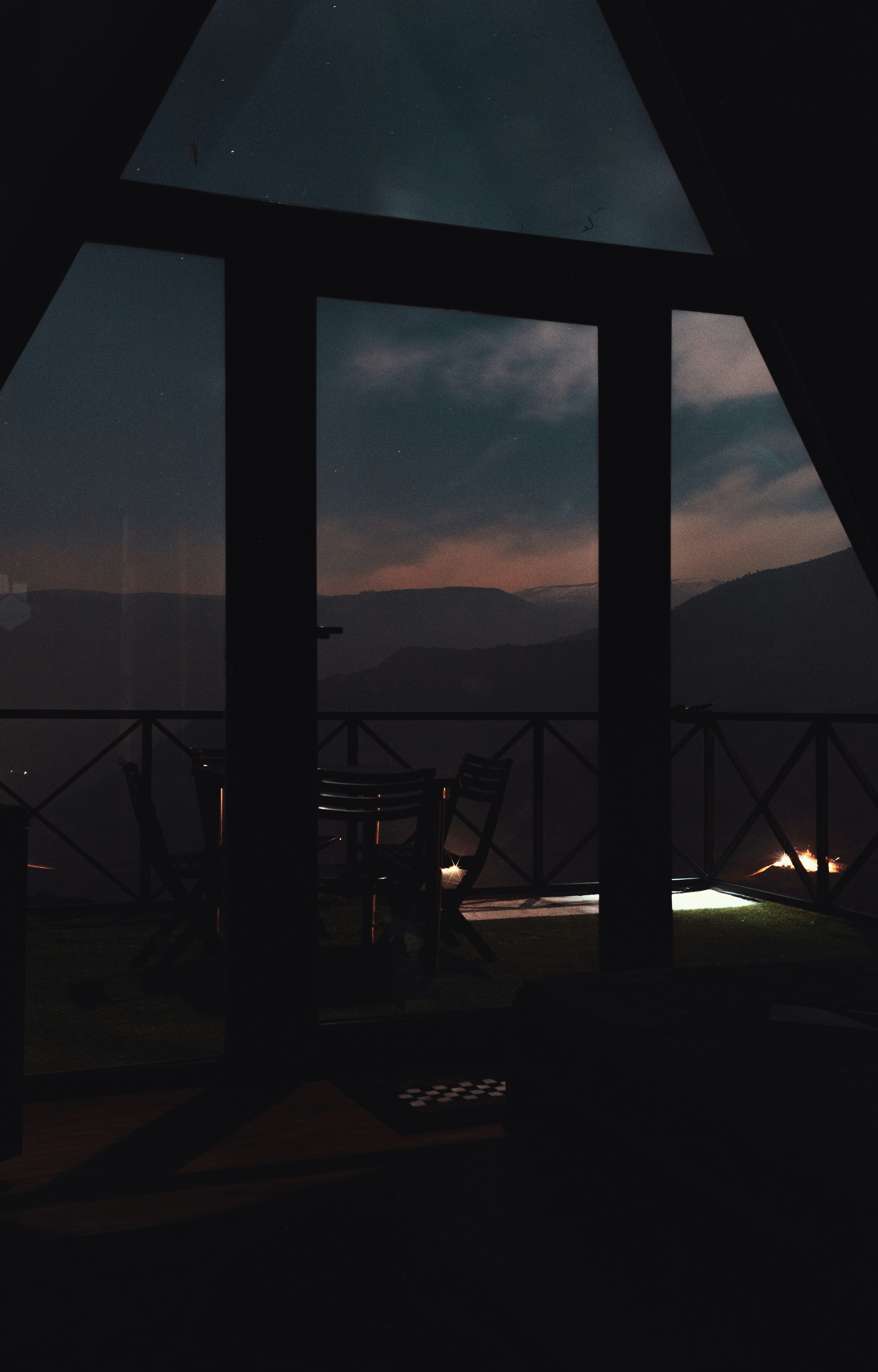 Moonlit Balcony Vista: Silent Terrace Above a Starry Ridge