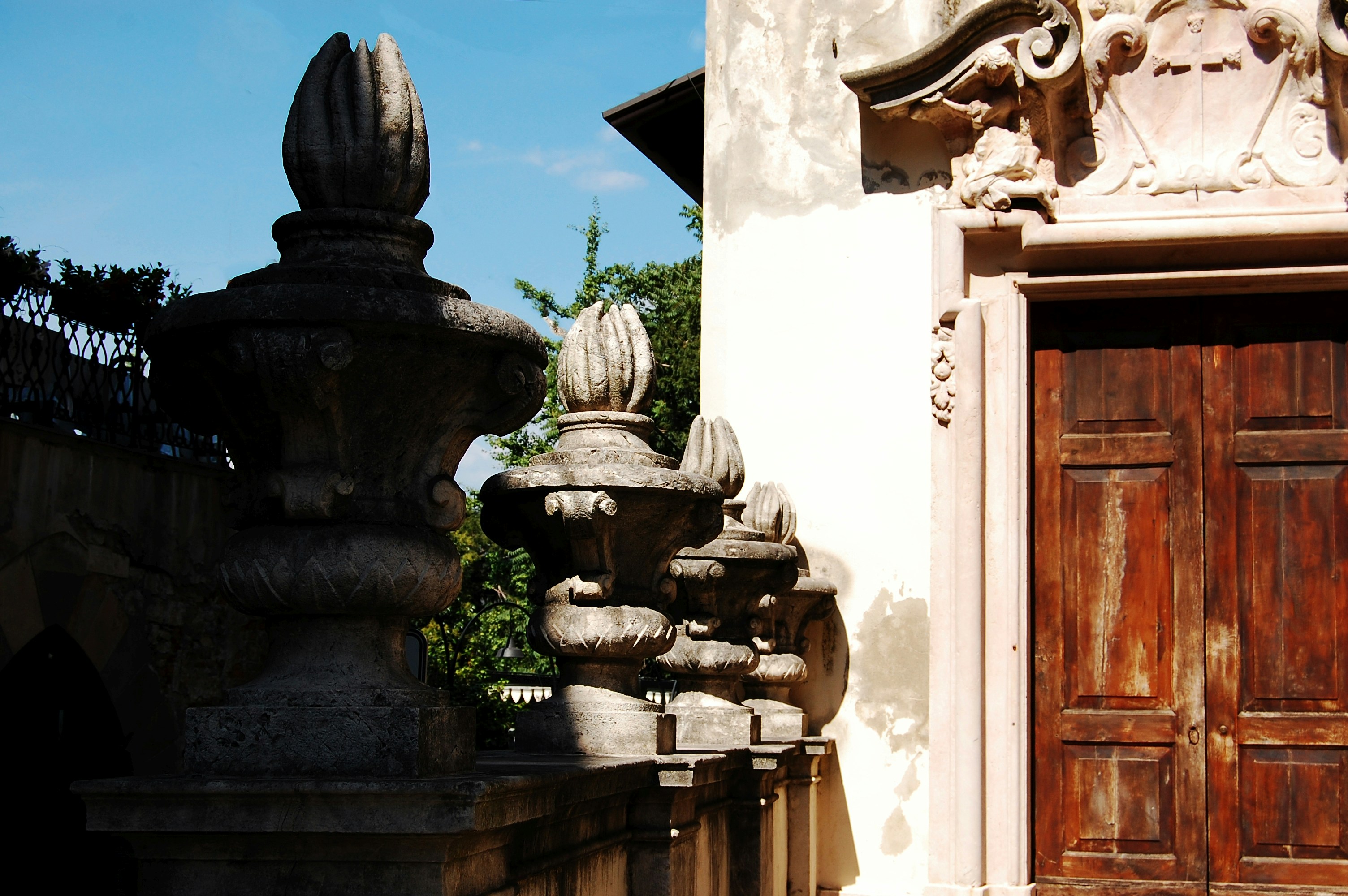 The entrance of a chapel in Bergamo, Italy