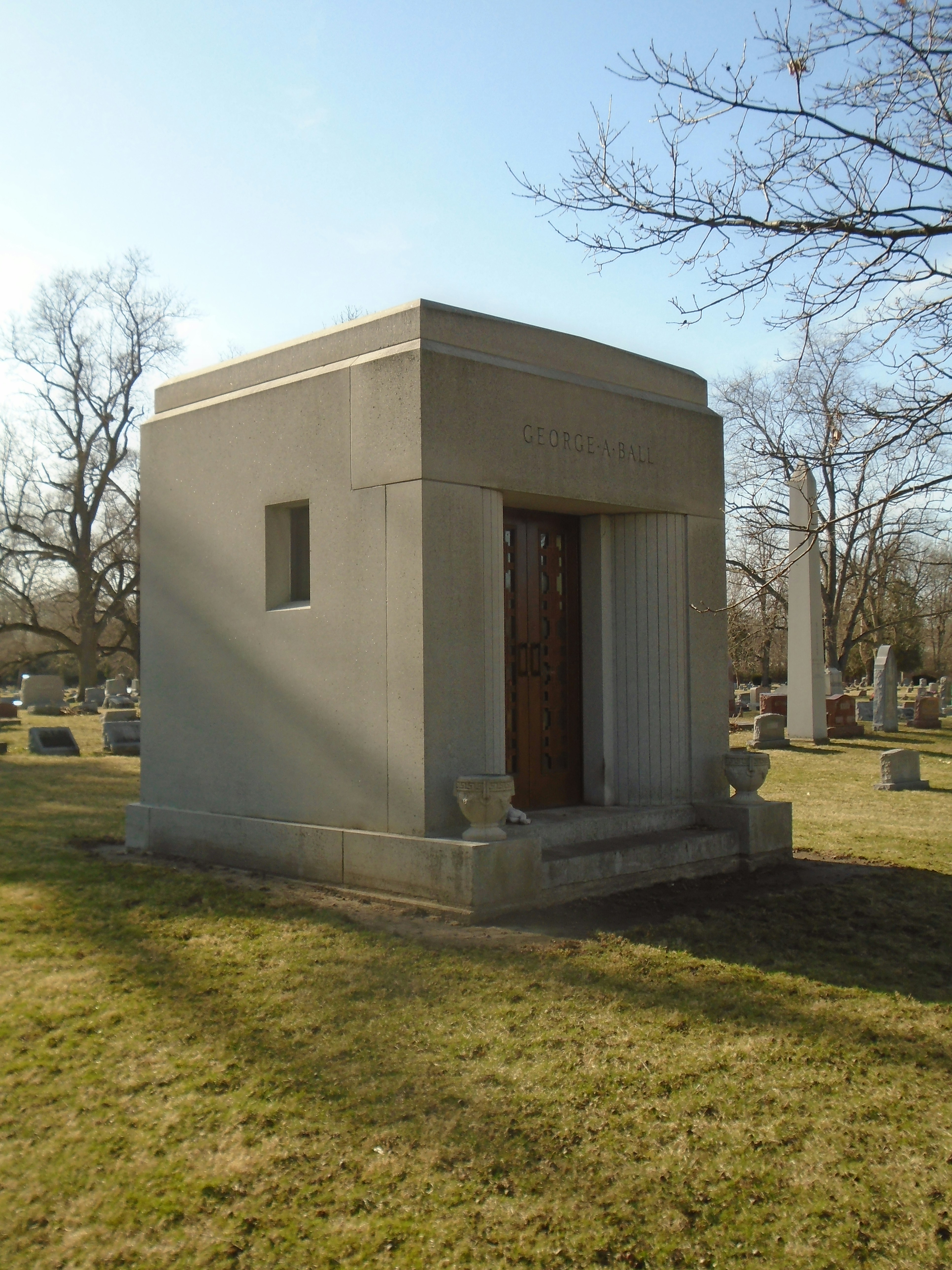 a small building with a door